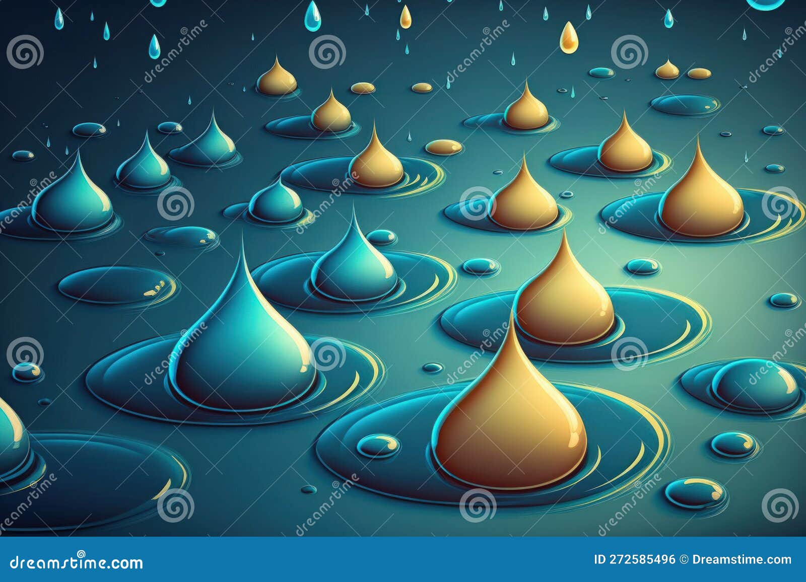 Splash. Raindrops on a Water Surface that is Smooth Stock Illustration ...