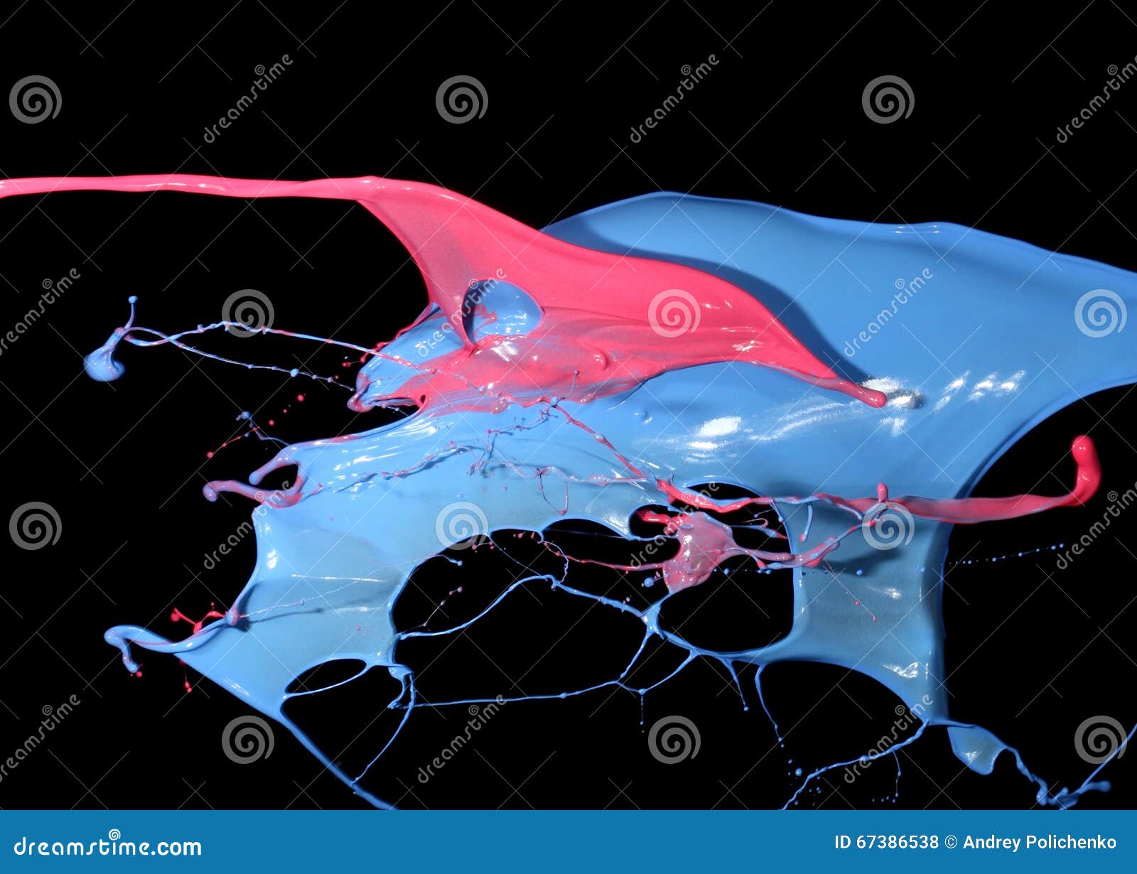 Splash red and blue paint stock photo. Image of collide - 67386538