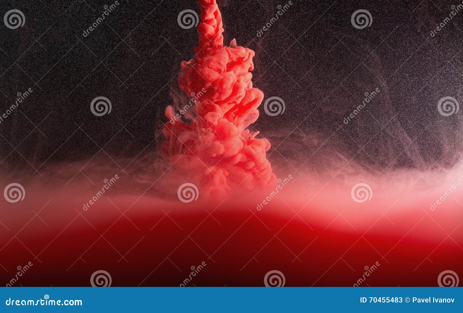 Splash of Red Ink in Water on a Black Background. Stock Image - Image ...