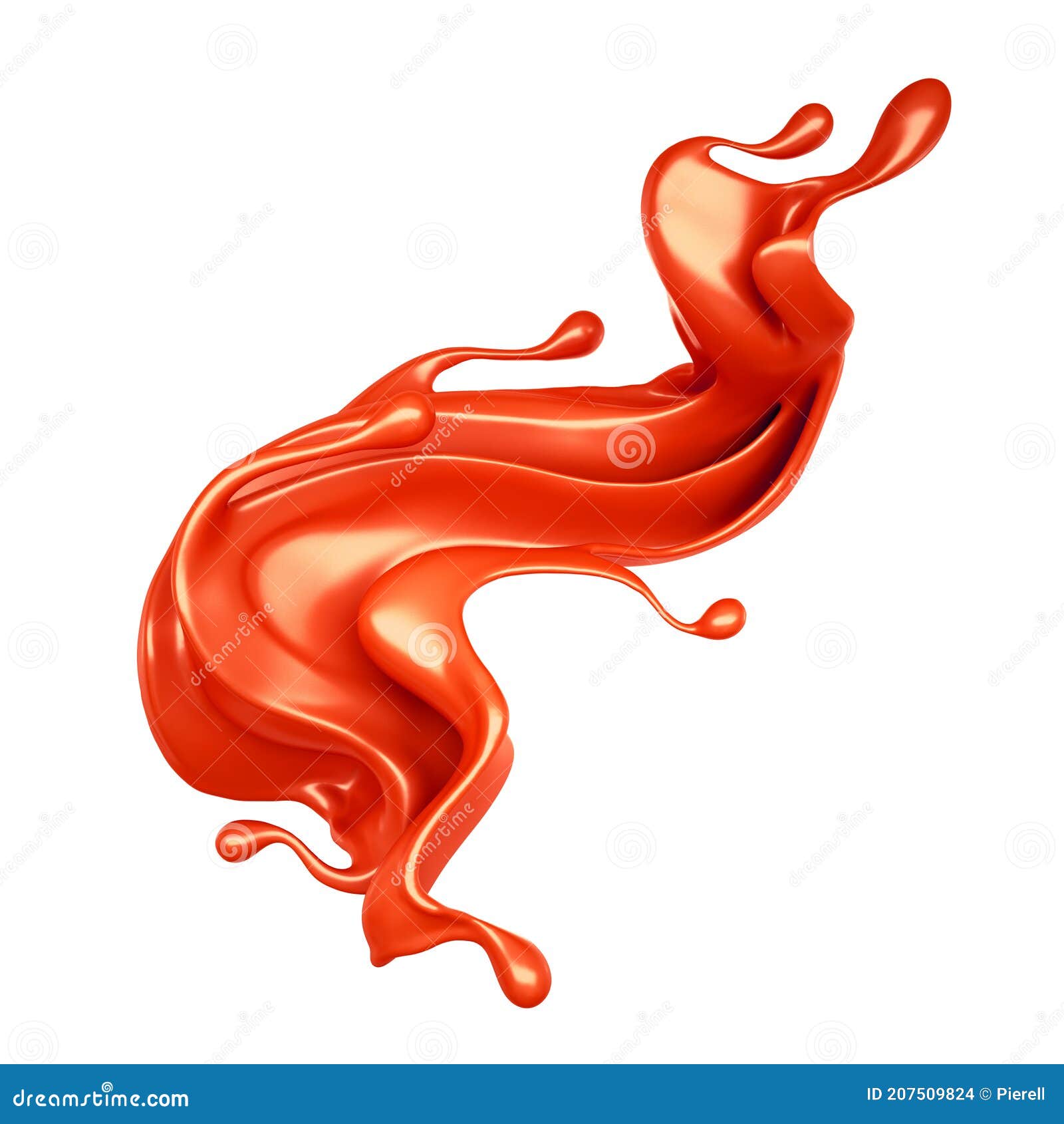 Splash of Red Liquid. 3d Illustration, 3d Rendering Stock Illustration ...
