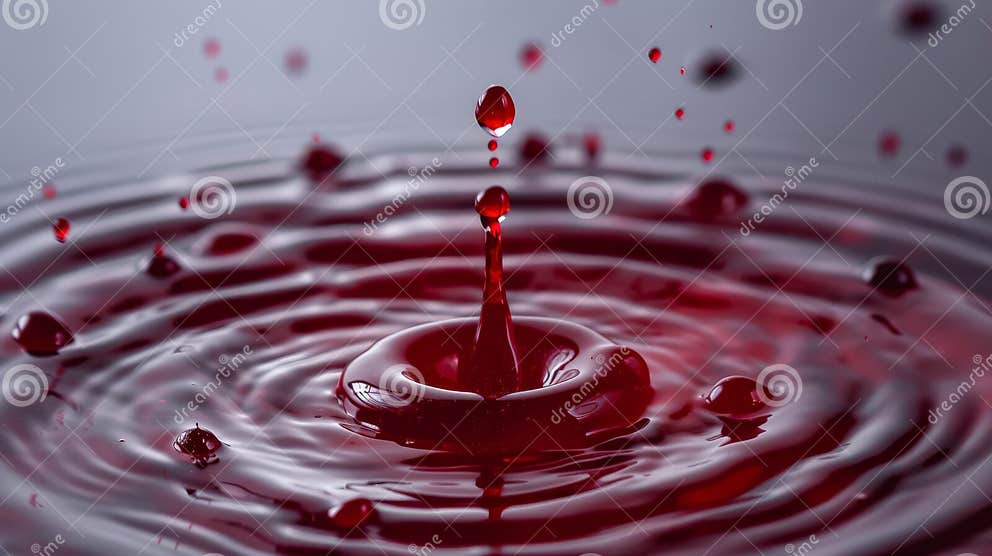 A Splash of Red Liquid in a Pool of Water Stock Image - Image of ...
