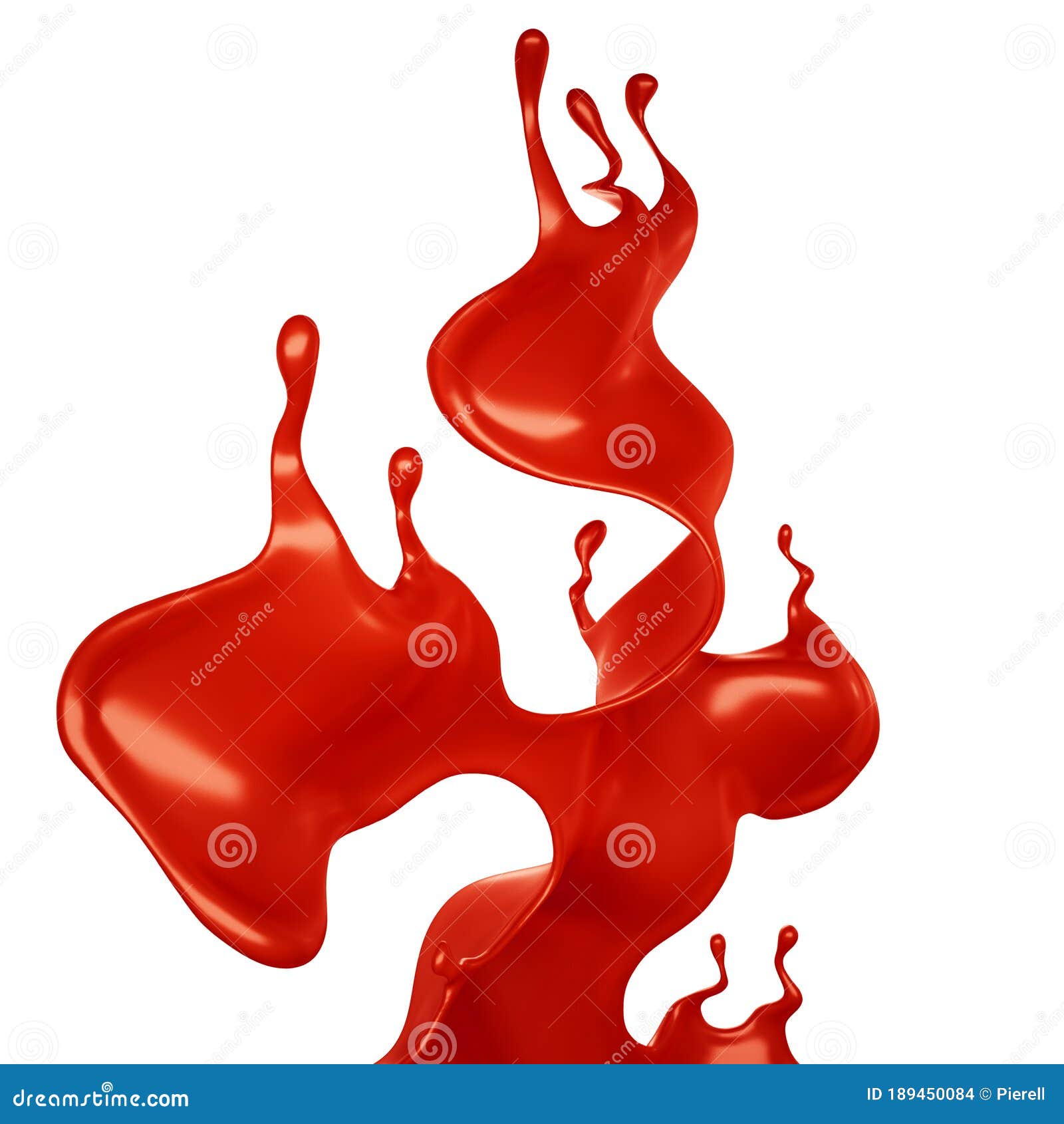 Splash of Red Paint. 3d Illustration, 3d Rendering Stock Illustration ...