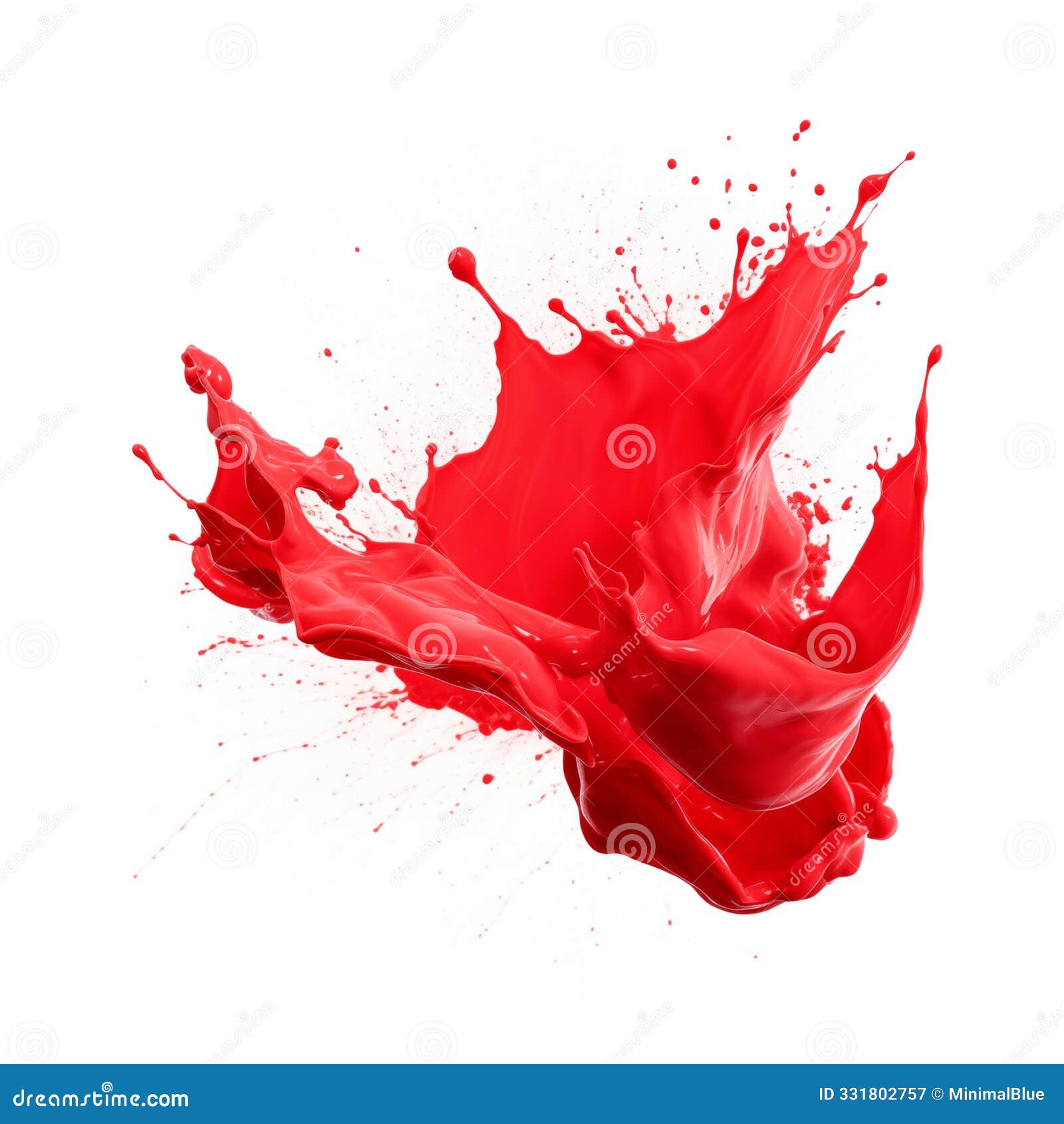Splash of Red Paint Isolated on White Background Stock Illustration ...