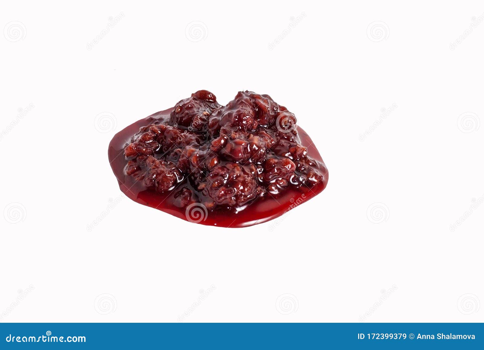 Splash of Red Raspberry Jam on a White Background Stock Image - Image ...