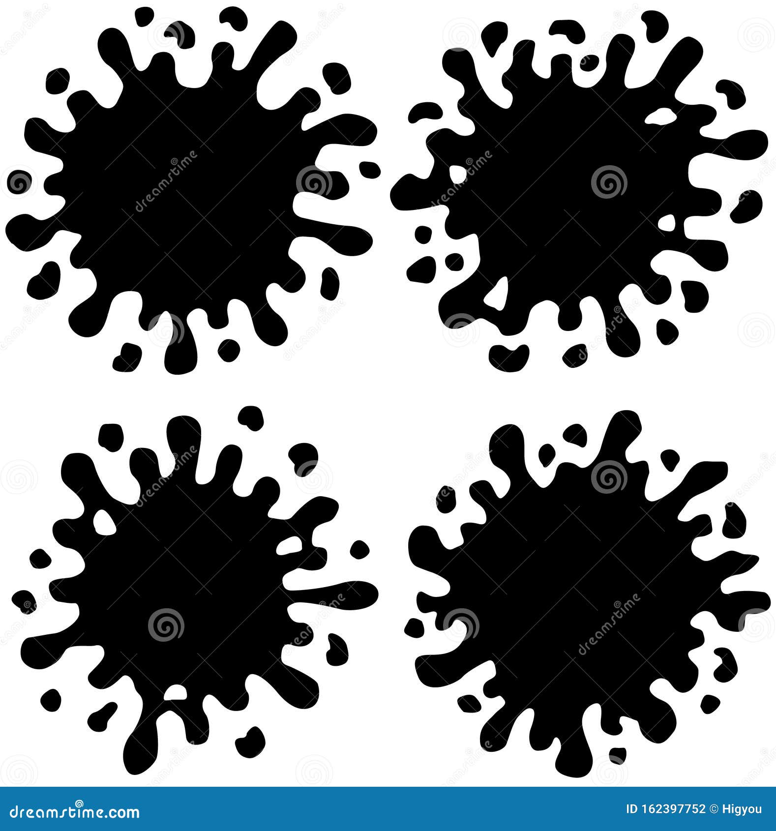 Splash Round Shapes Set stock vector. Illustration of messy - 162397752