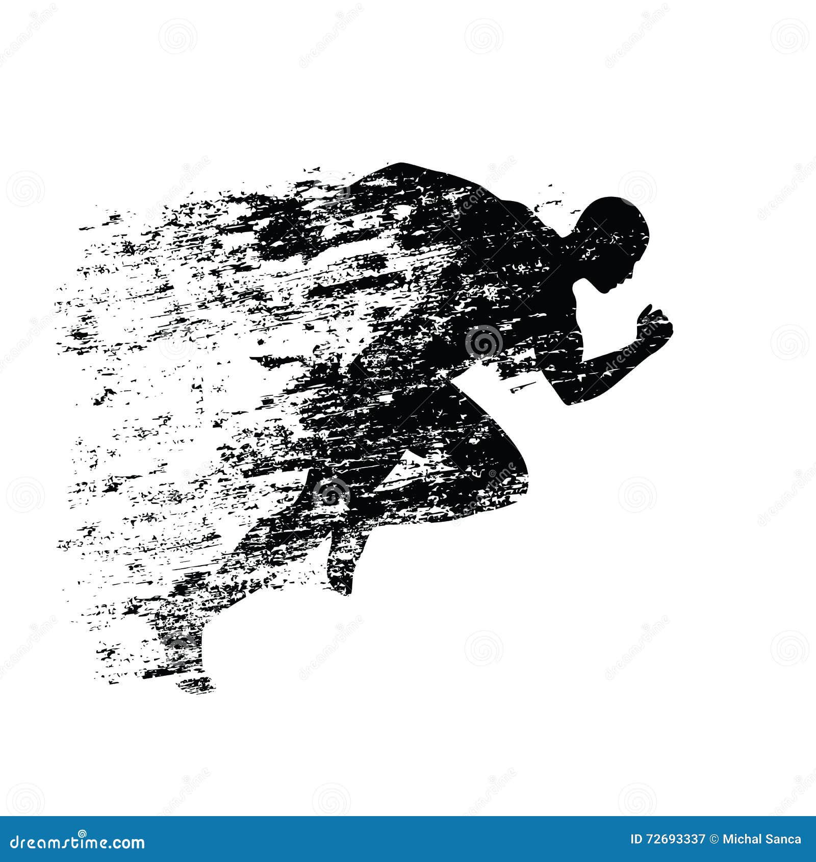 Splash Runner Silhouette, Ink Running Man Stock Vector - Illustration ...
