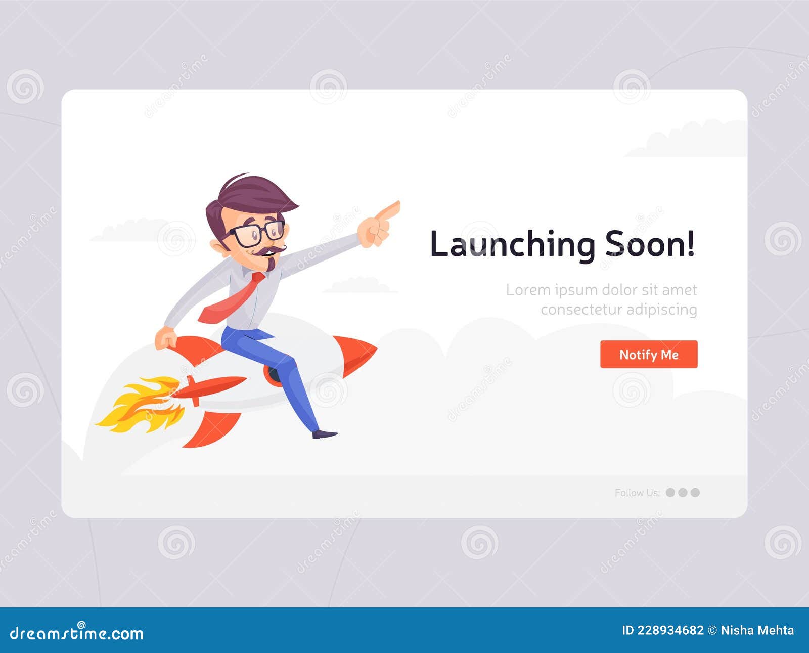Launching Soon Page Template Design Stock Vector - Illustration of ...