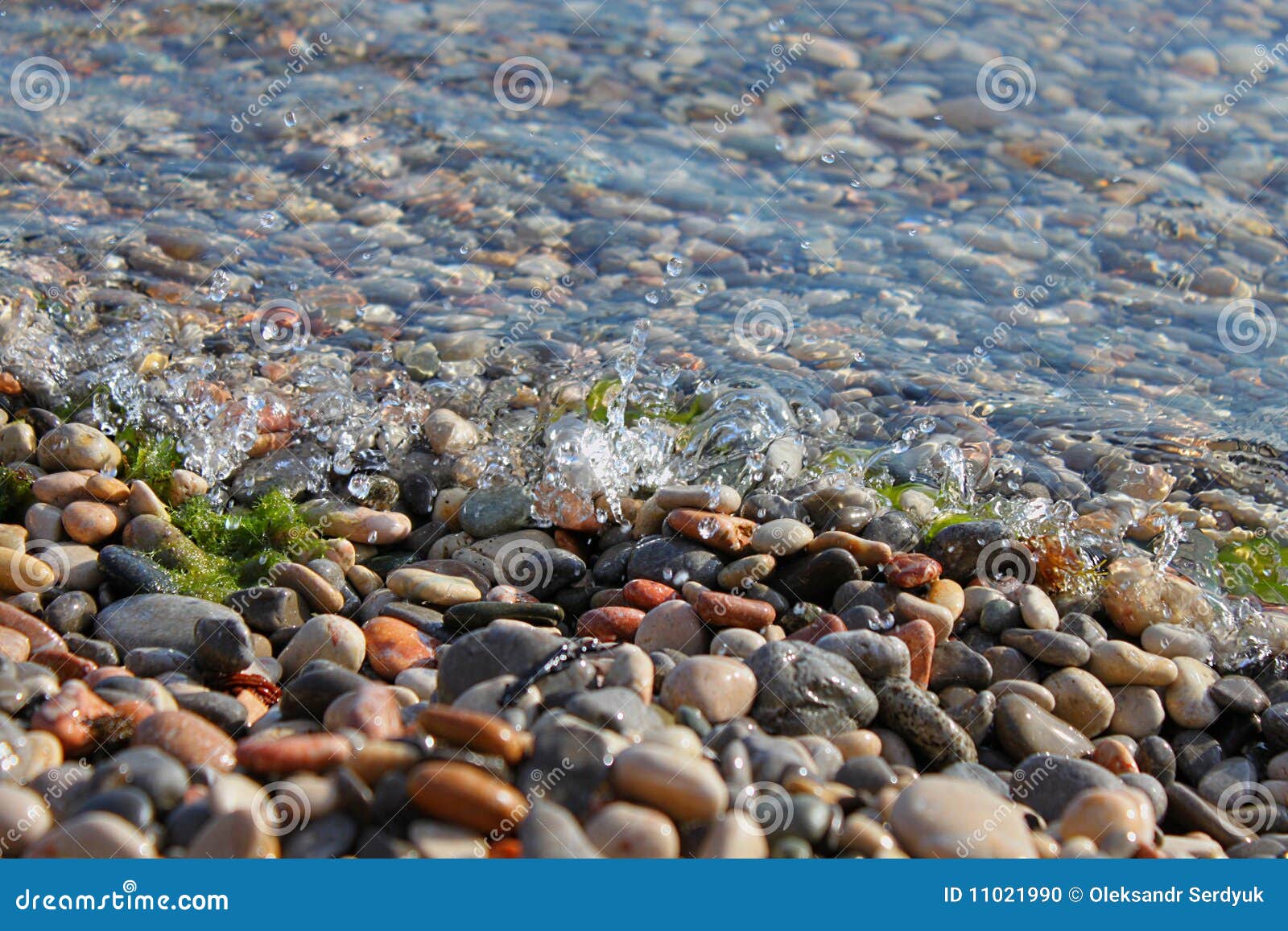Splash of Sea Water with Drops on Coastal Pebbles Stock Photo - Image ...