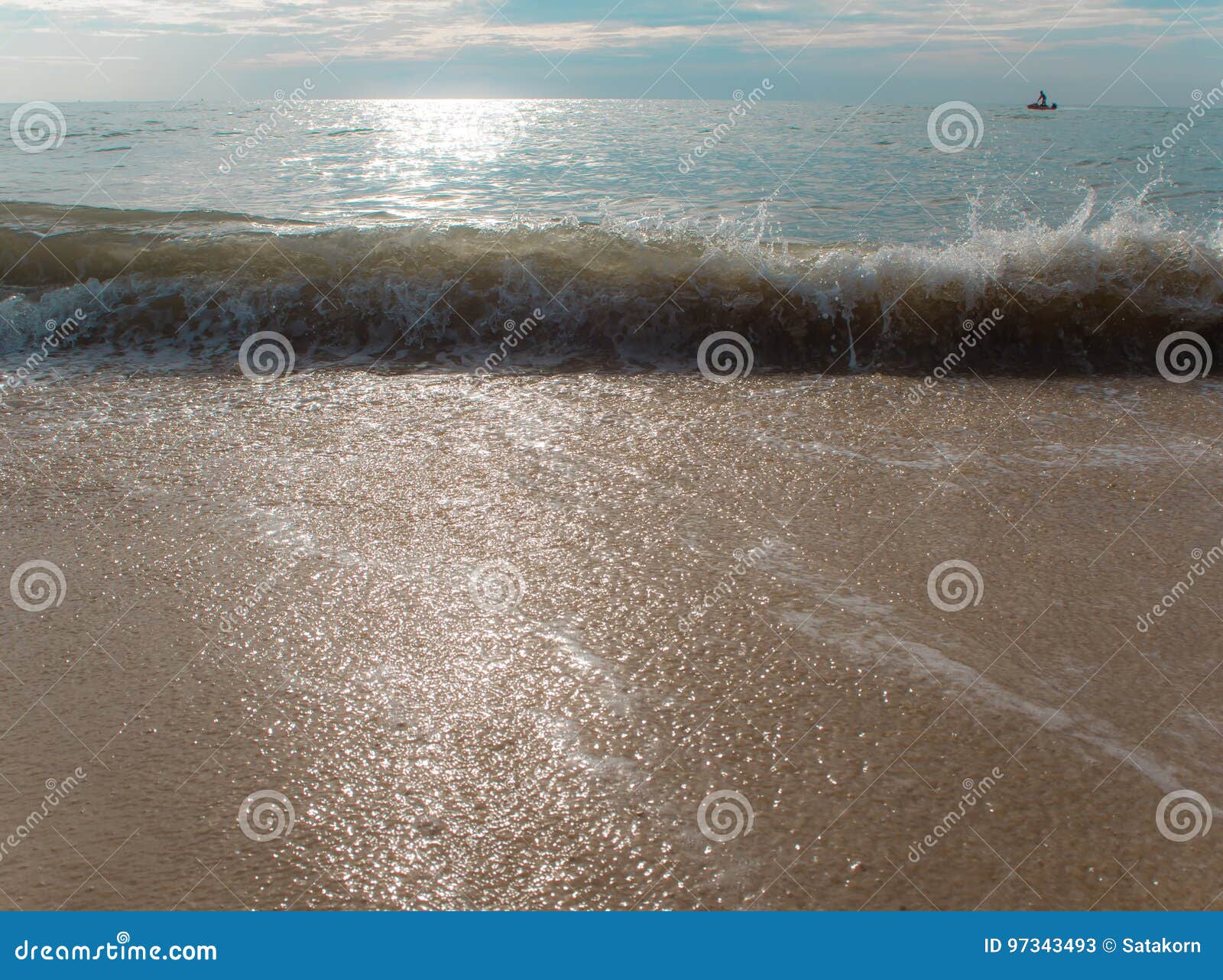 Splash of Sea Wave on Sand Beach Stock Image - Image of water, wave ...