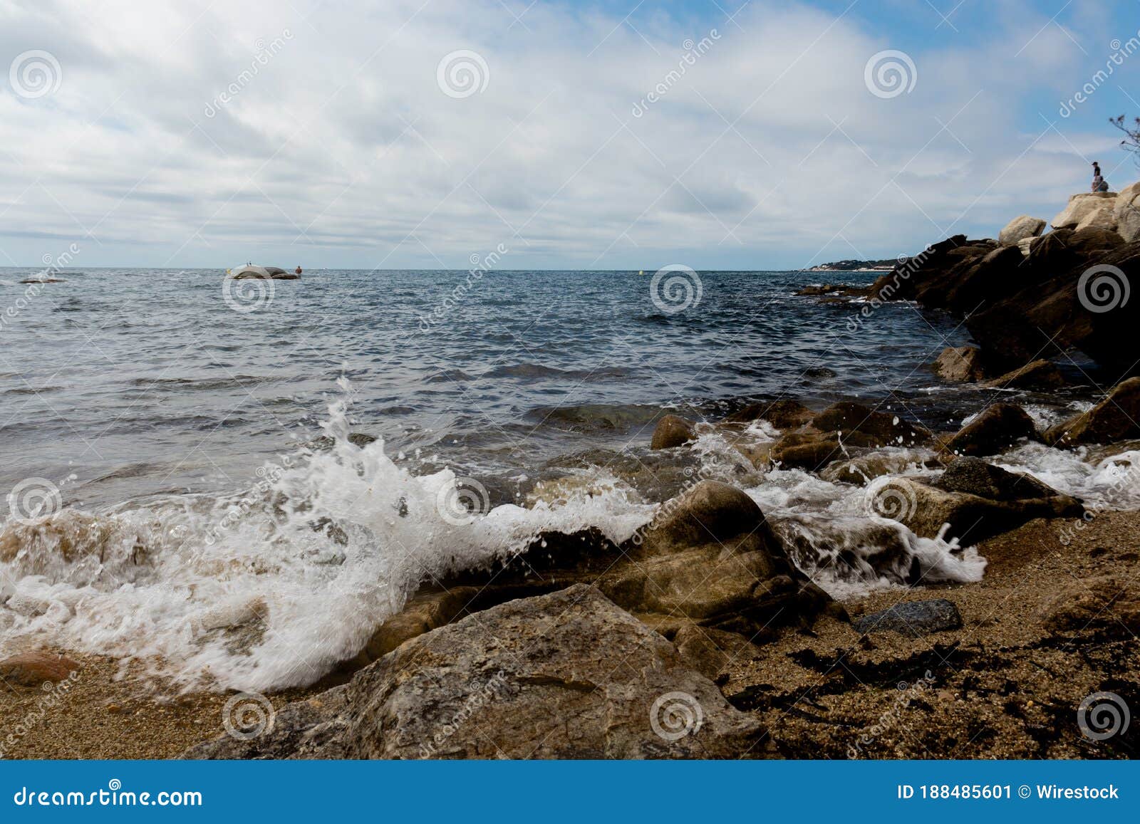 Splash of Seawater on a Rocky Shore at Daytime Stock Image - Image of ...