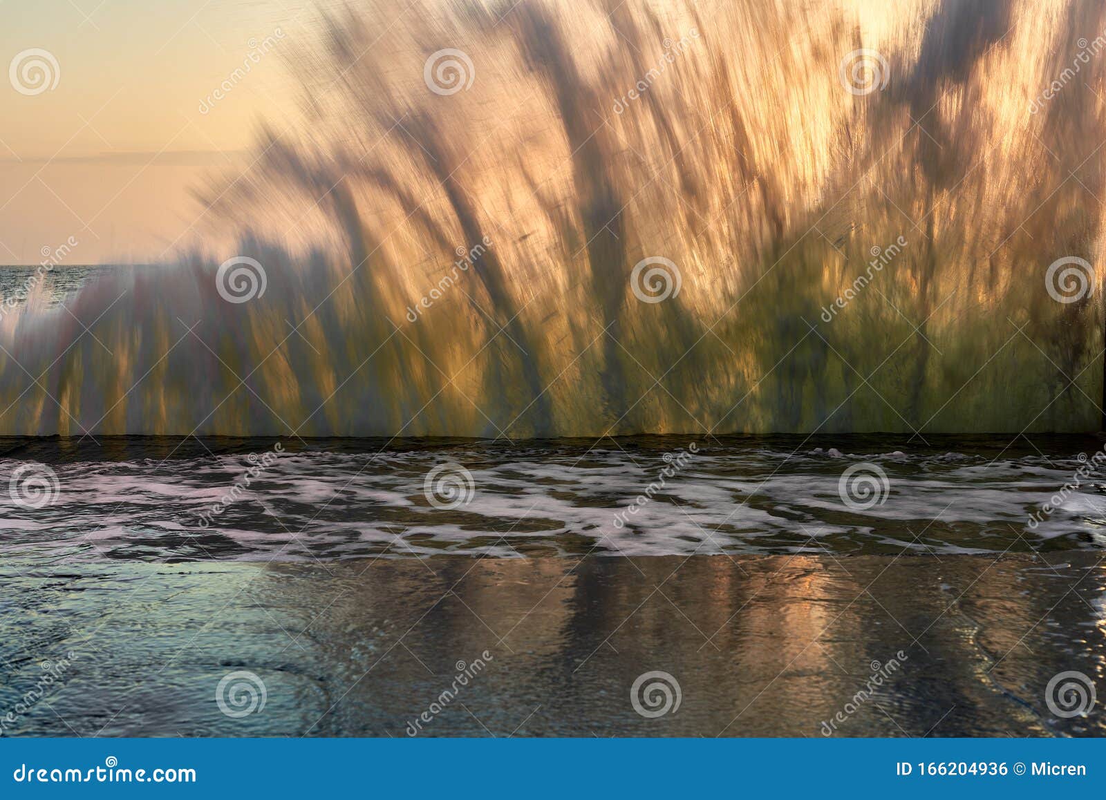 Splash of Seawater, when Waves Breaking Over Coastal Cliffs and ...