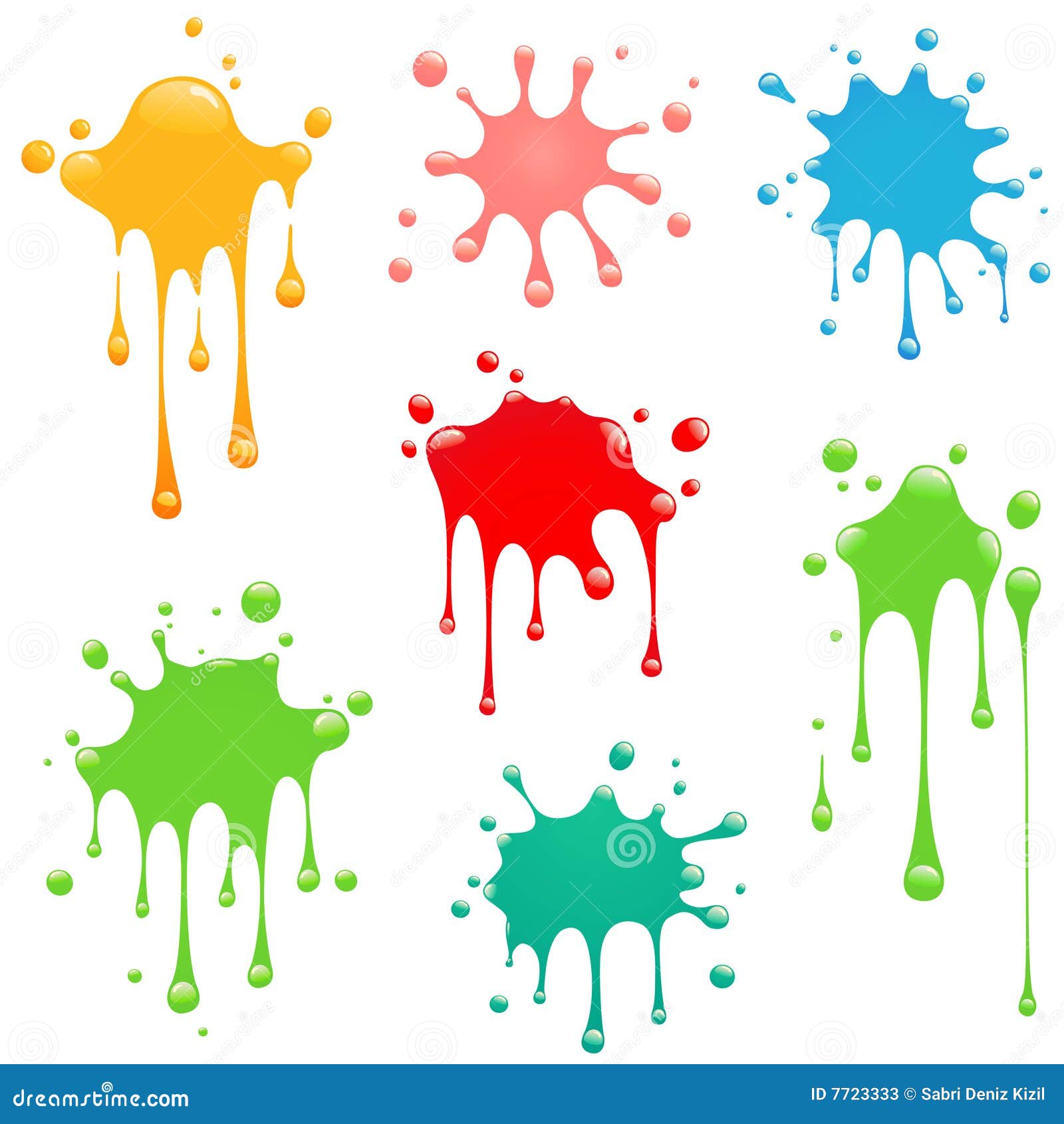 Splash set vector stock vector. Illustration of black - 7723333