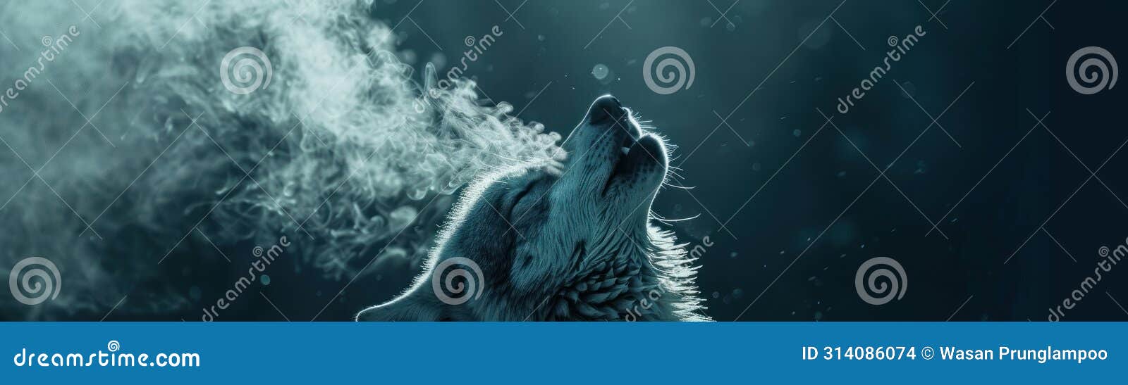 Splash Shaping into Wolf, Howling Pose, Moonlit, Topdown View, Night ...