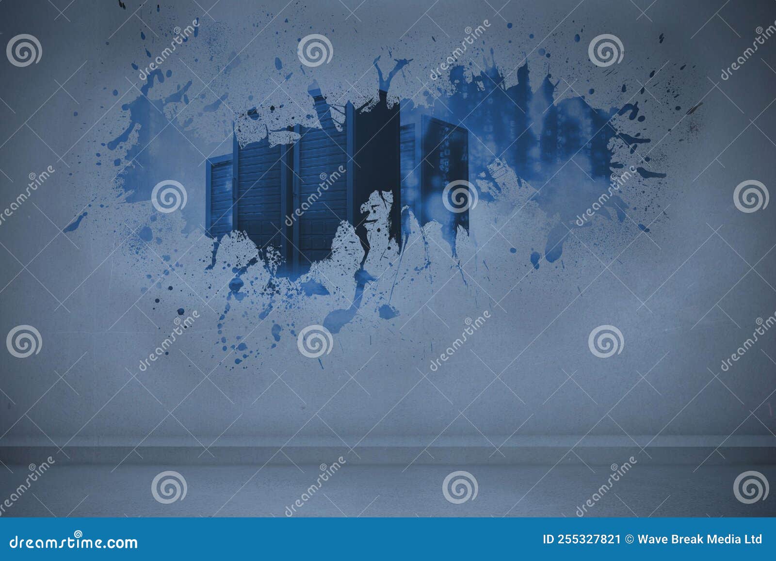Splash Showing Server Towers Stock Illustration - Illustration of ...