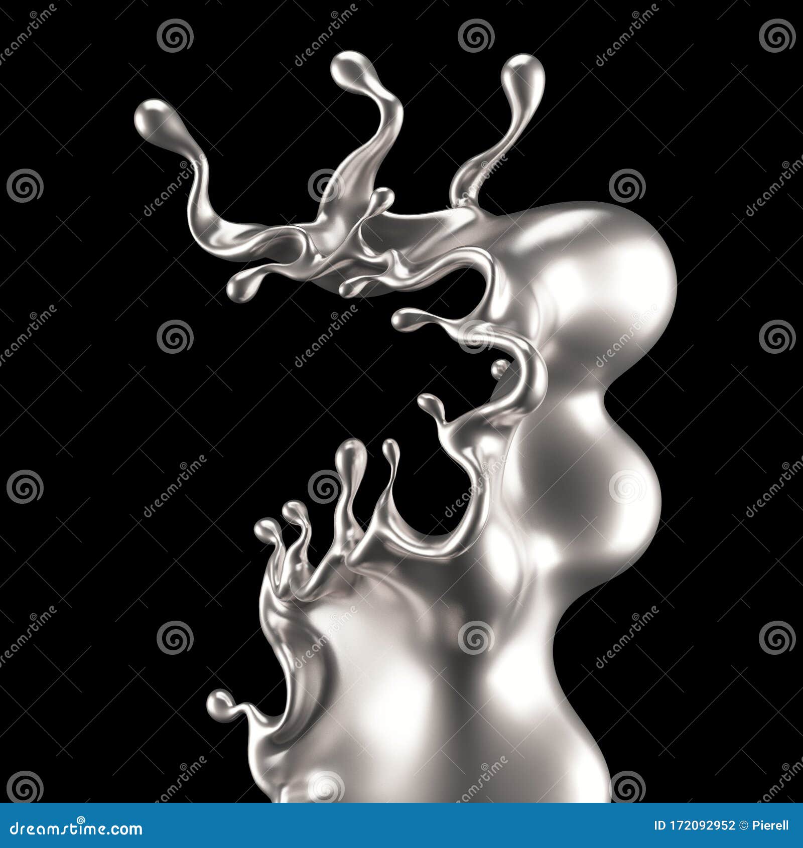Splash Silver. 3d Illustration, 3d Rendering Stock Illustration ...