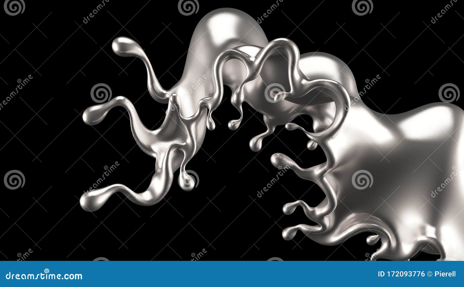 Splash Silver. 3d Illustration, 3d Rendering Stock Illustration ...