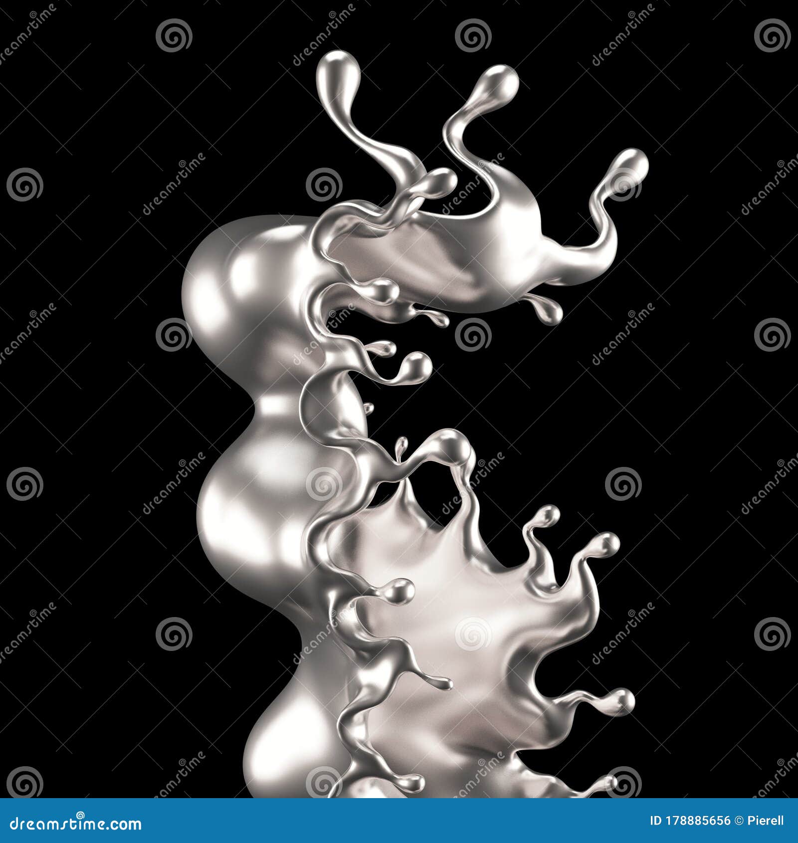 Splash Silver. 3d Illustration, 3d Rendering Stock Illustration ...
