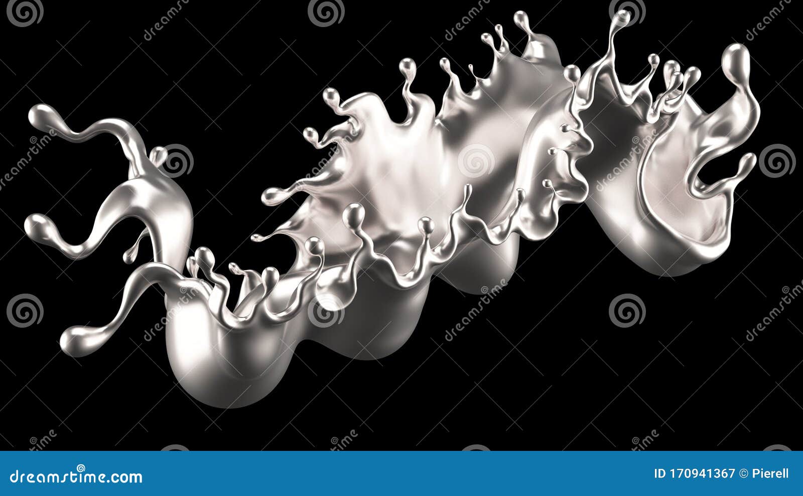 Splash Silver. 3d Illustration, 3d Rendering Stock Illustration ...