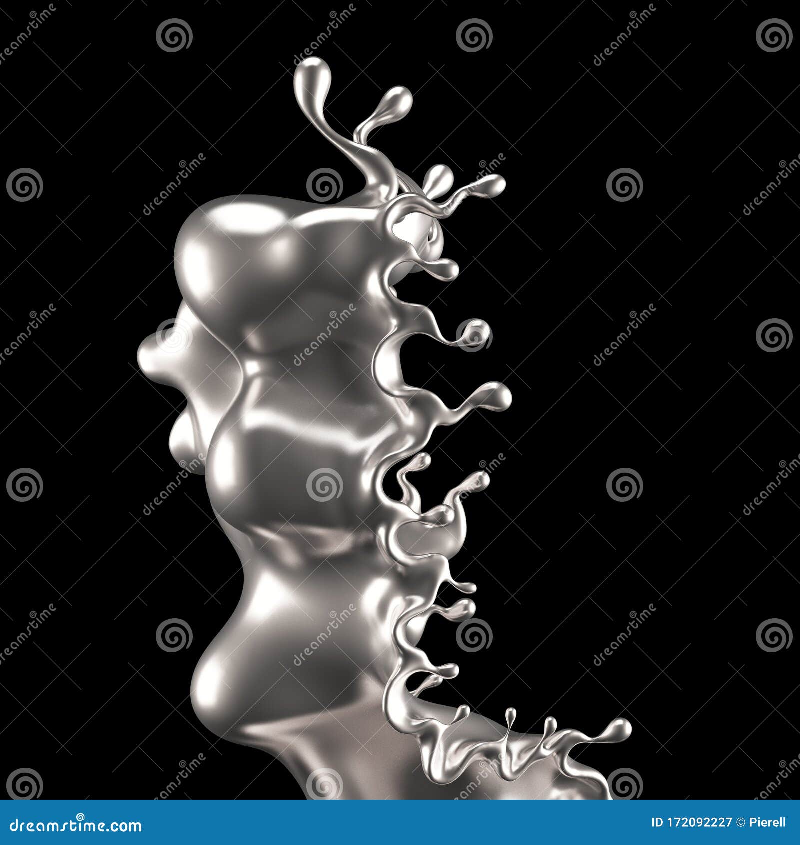 Splash Silver. 3d Illustration, 3d Rendering Stock Illustration ...