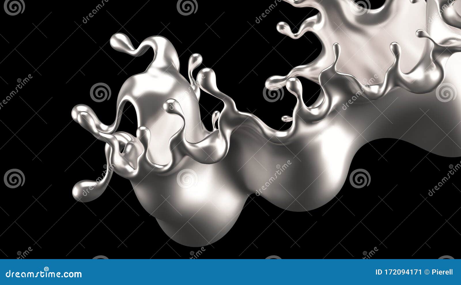 Splash Silver. 3d Illustration, 3d Rendering Stock Illustration ...