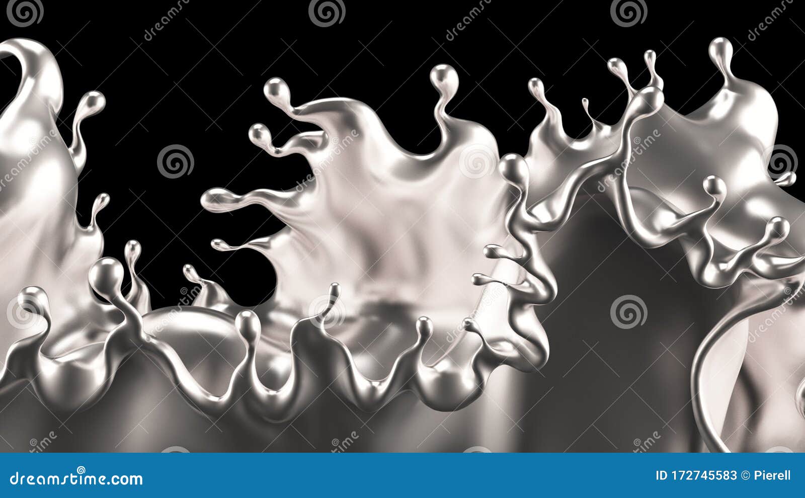 Splash Silver. 3d Illustration, 3d Rendering Stock Illustration ...