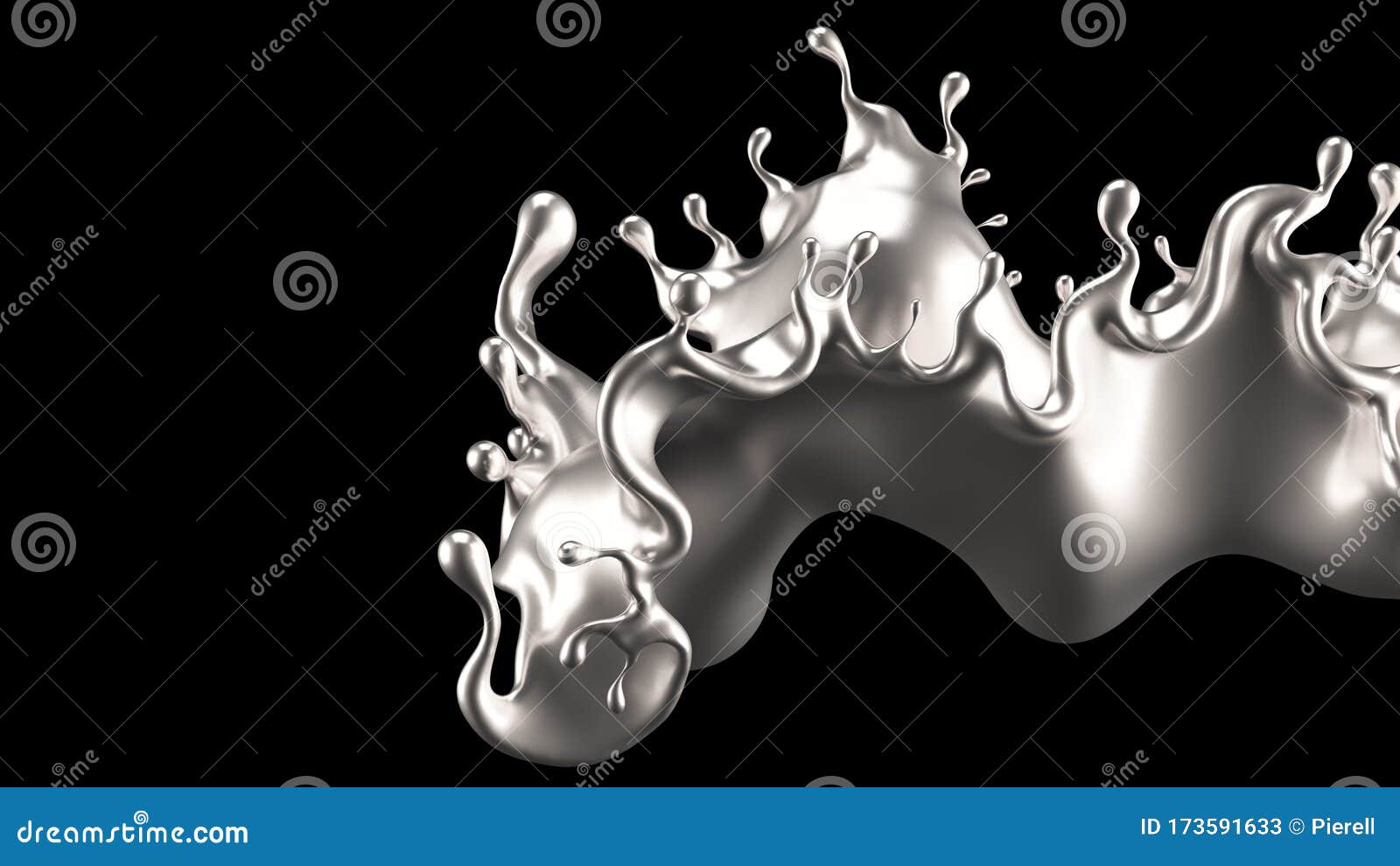 Splash Silver. 3d Illustration, 3d Rendering Stock Illustration ...