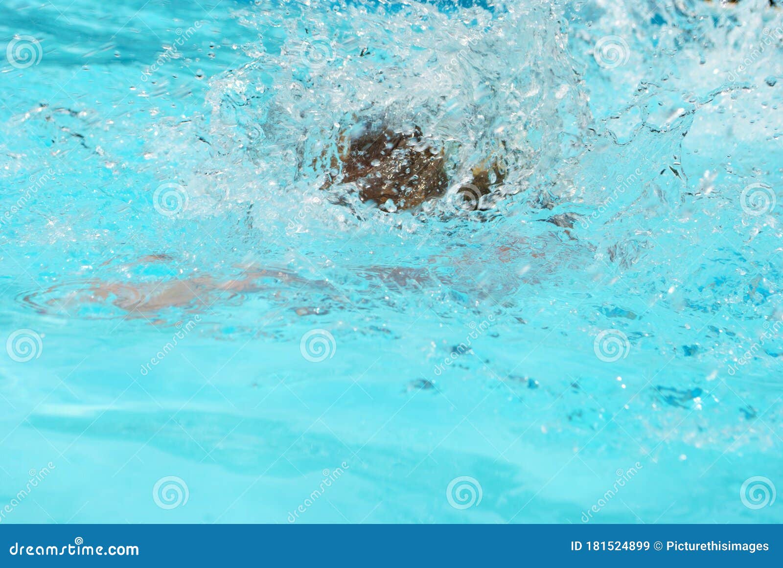 Splash after Someone Jumped into a Swimming Pool Stock Image - Image of ...