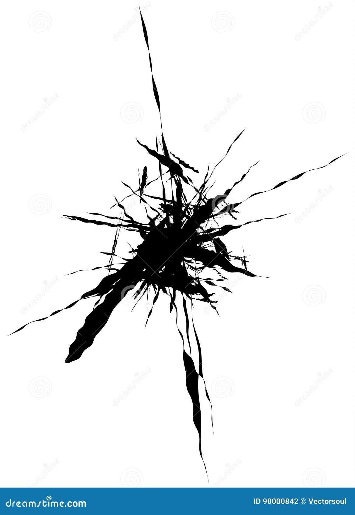 Splash, Splatter Shape Isolated on White. Splattered Fluid Silhouette ...