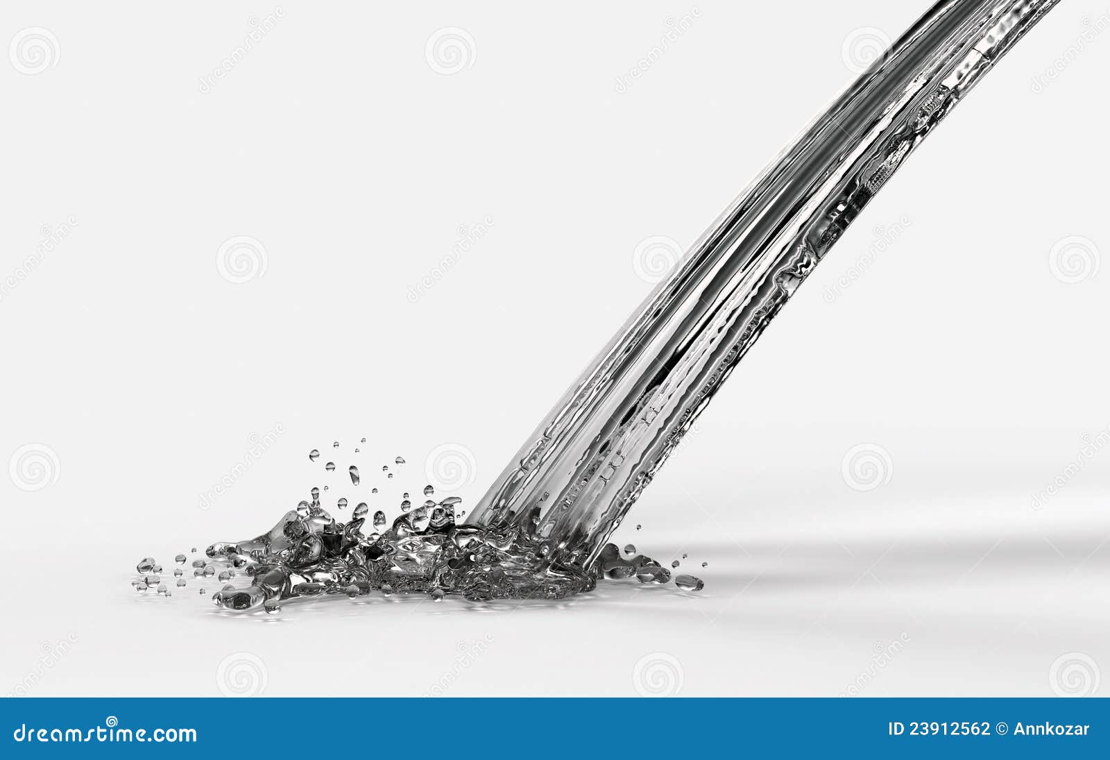 Splash with Spray from the Falling Jet of Water Stock Illustration ...