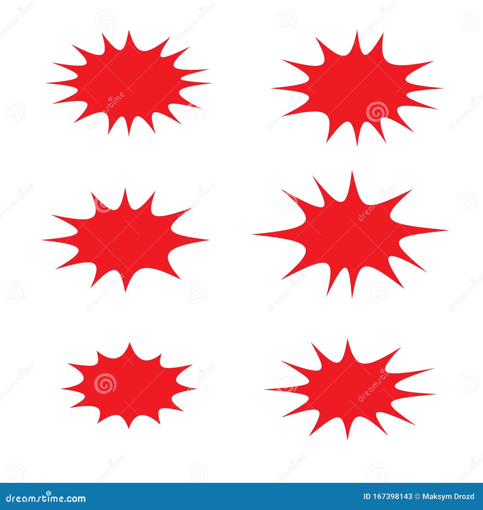 Splash Star Icon Set in Flat Style. Set of Explosion Background for a ...