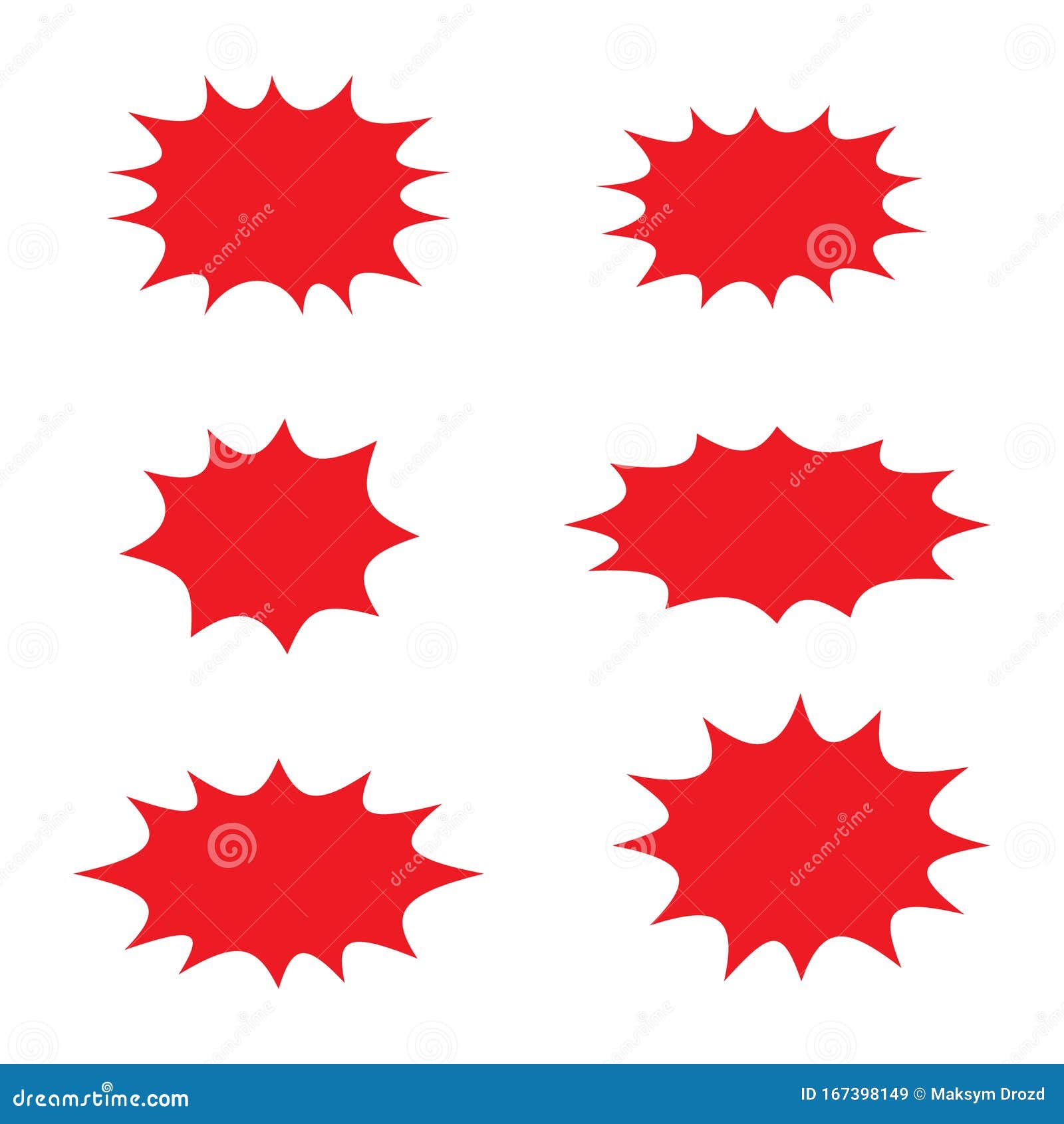 Splash Star Icon Set in Flat Style. Set of Explosion Background for a ...