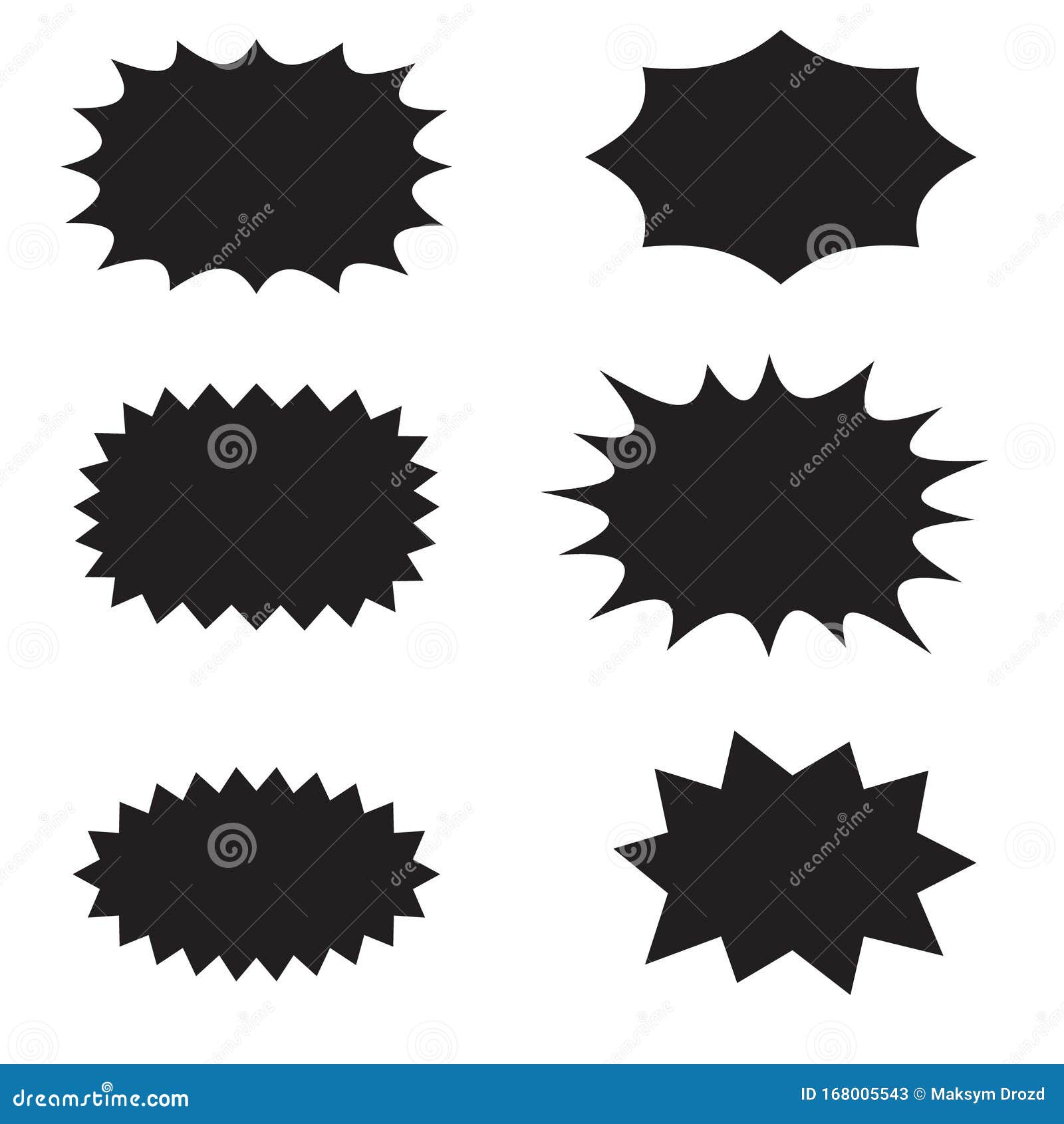 Splash Star Icon Set In Flat Style. Set Of Explosion Background For A ...
