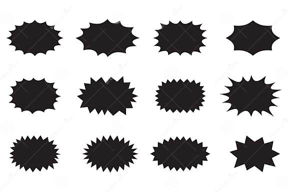 Splash Star Icon Set in Flat Style. Set of Explosion Background for a ...