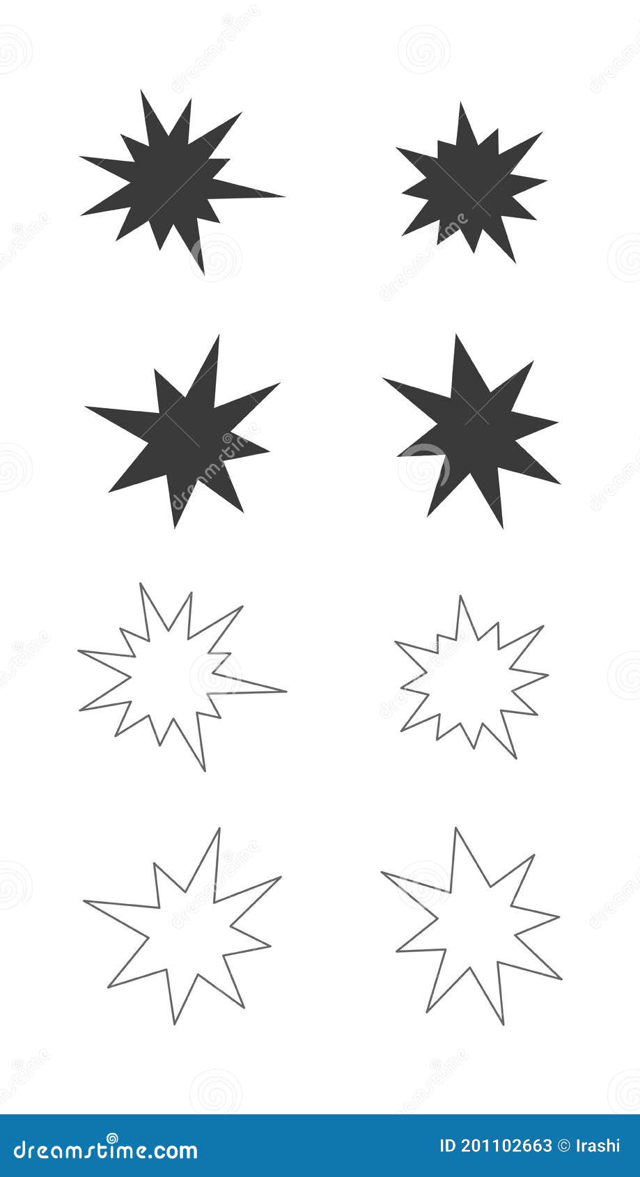 Splash star icon set stock vector. Illustration of abstract - 201102663