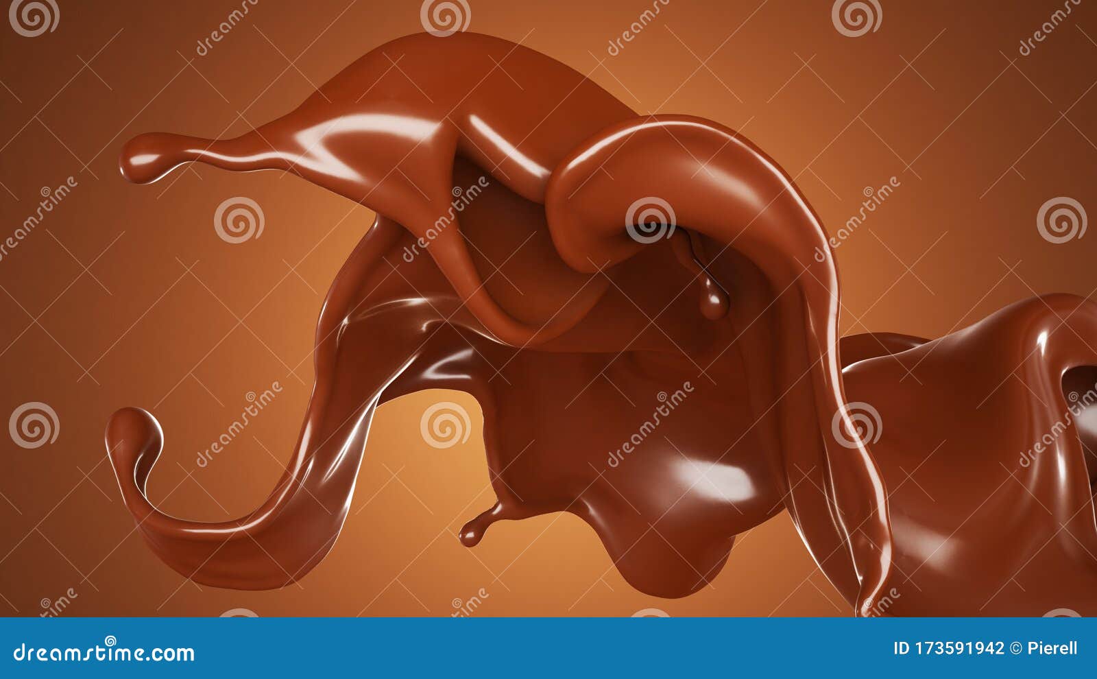 Splash, a Stream of Chocolate. 3d Illustration, 3d Rendering Stock ...
