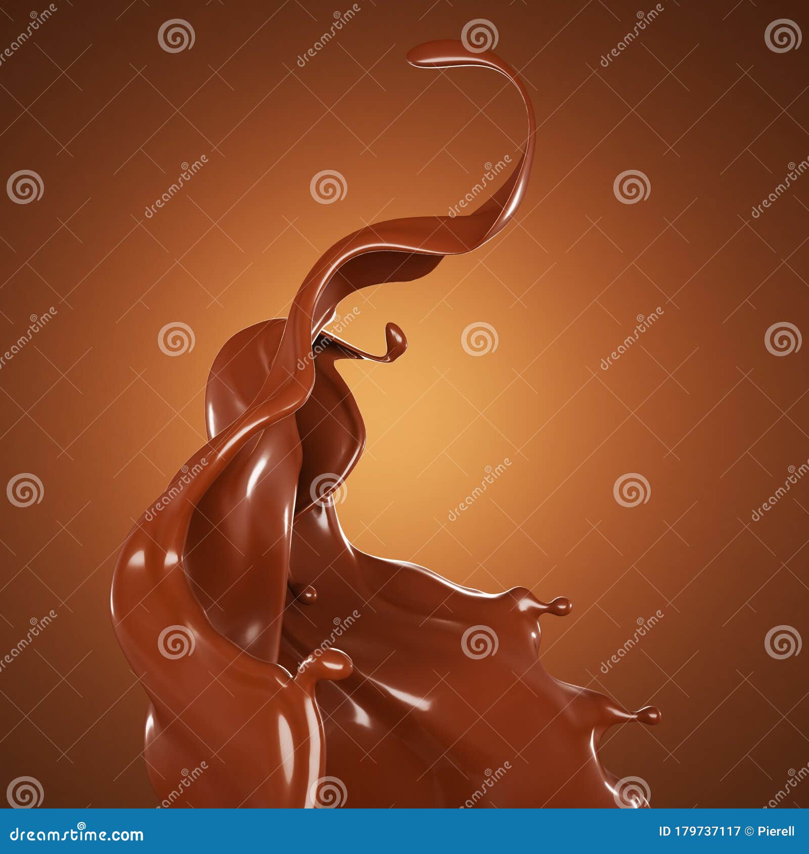 Splash, a Stream of Chocolate. 3d Illustration, 3d Rendering Stock ...