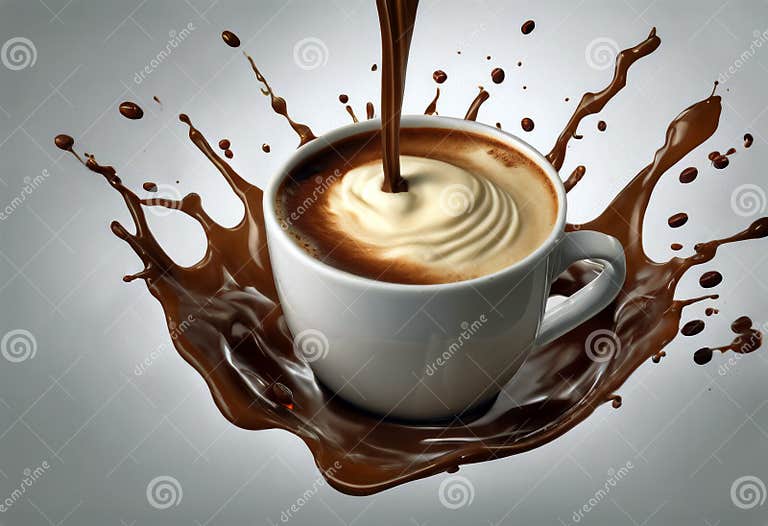Splash Surface Background Drop Coffee White Cream Coffee Milk Stock ...