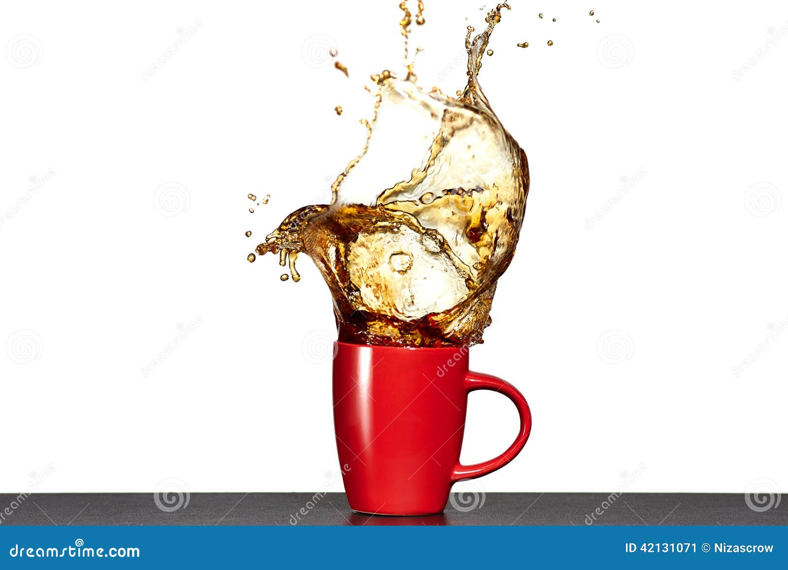 Splash of Tea in Cup Isolated on White Stock Image - Image of breakfast ...