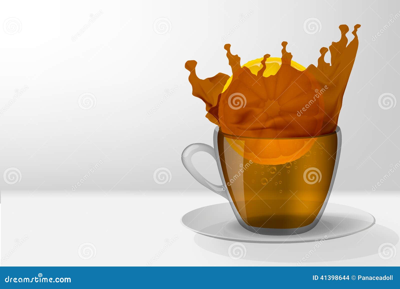 Splash of tea stock vector. Illustration of bubble, beverage - 41398644