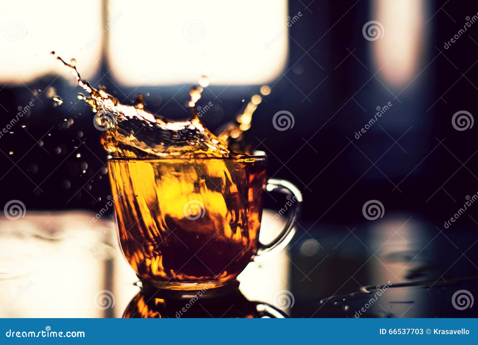 Splash of Tea in the Sun Reflection Stock Image - Image of healthy ...