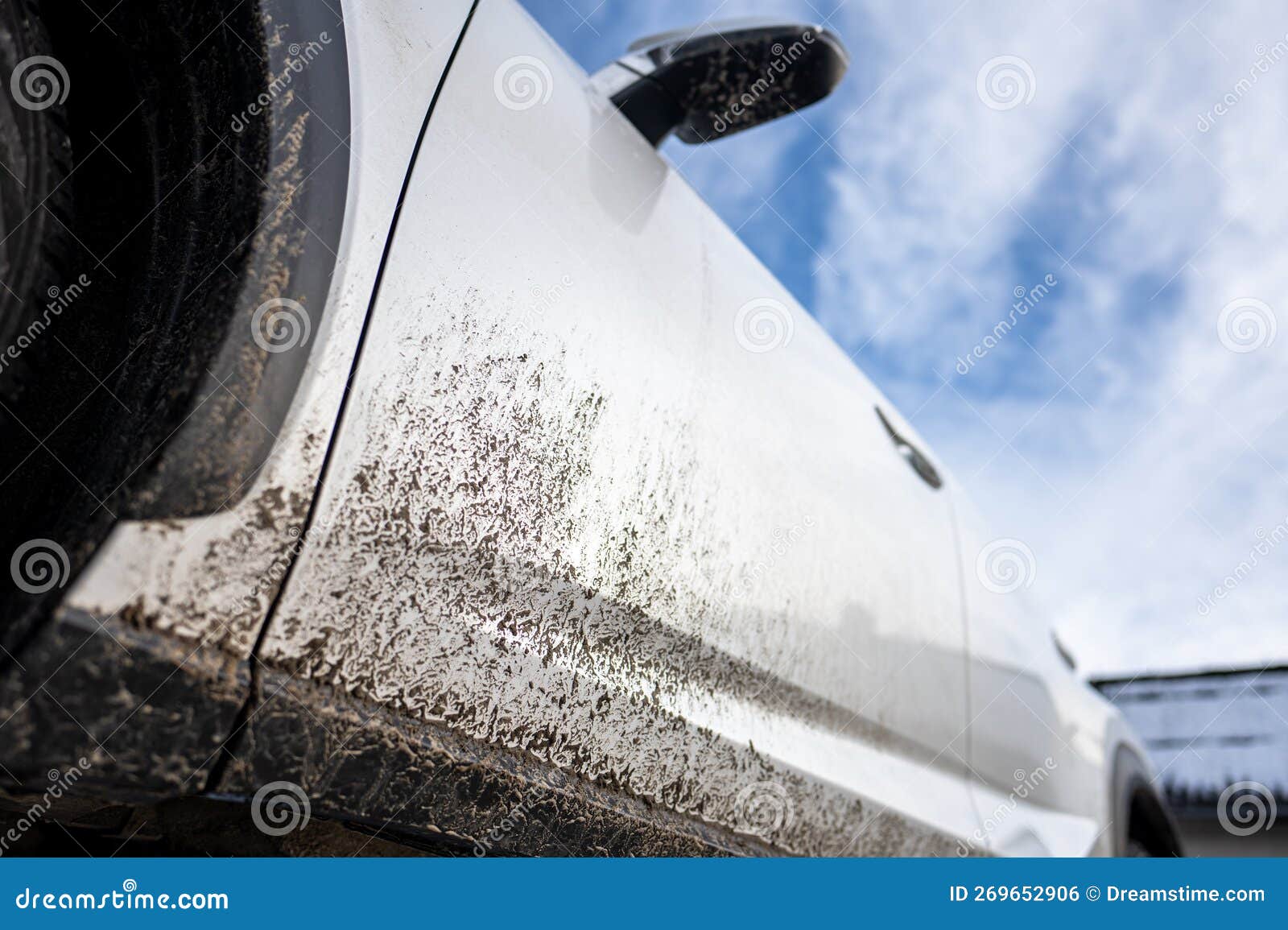 Dirty Car Side. Splash and Texture of Mud on a Car Stock Photo - Image ...