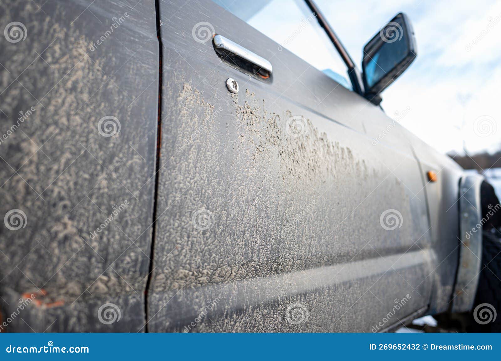 Dirty Car Side. Splash and Texture of Mud on a Car Stock Photo - Image ...