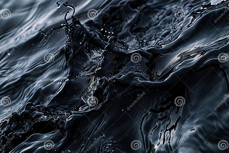 Splash of Thick Black Liquid. Generated by Artificial Intelligence ...