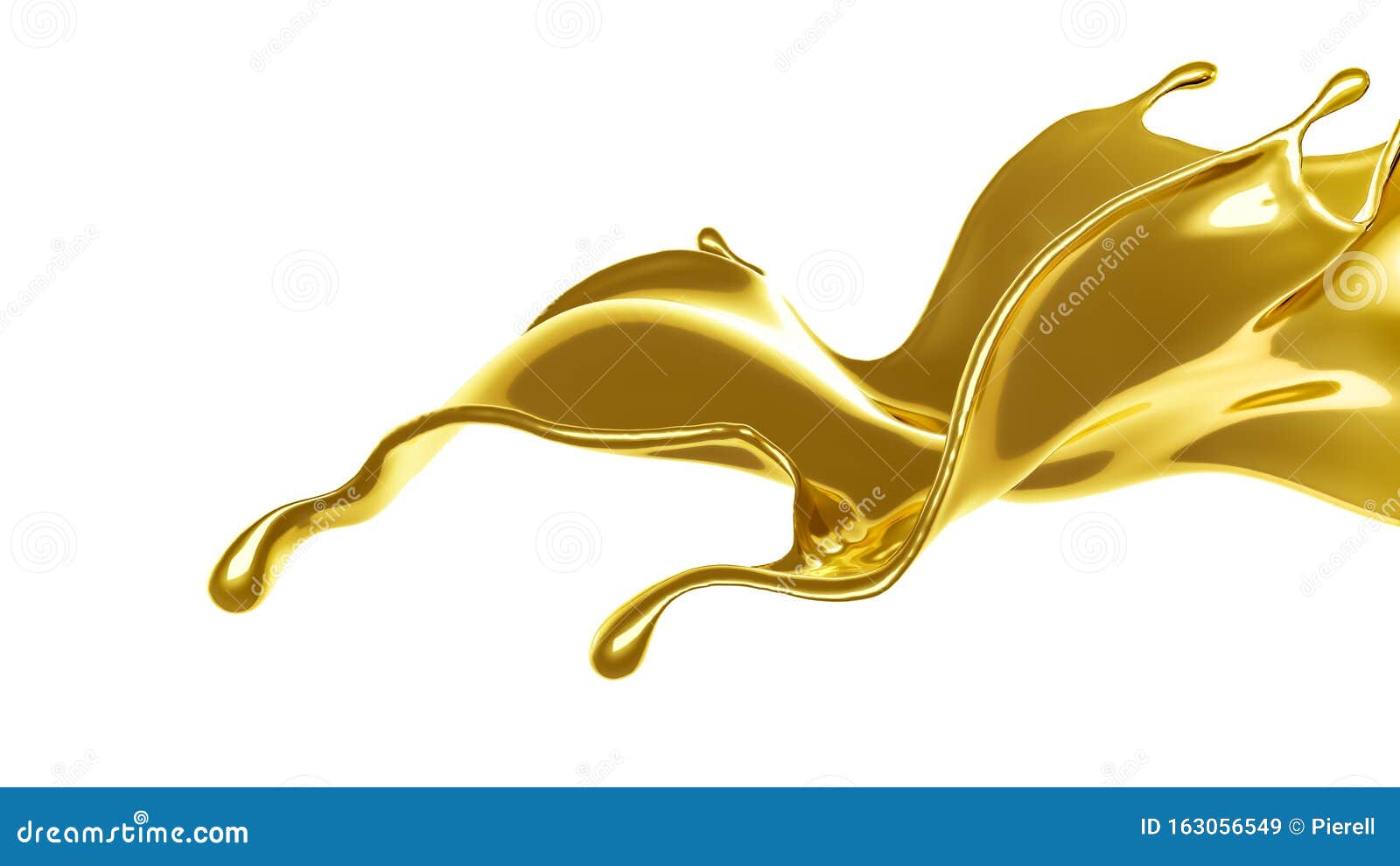 A Splash of Thick, Golden Liquid. 3d Illustration, 3d Rendering Stock ...