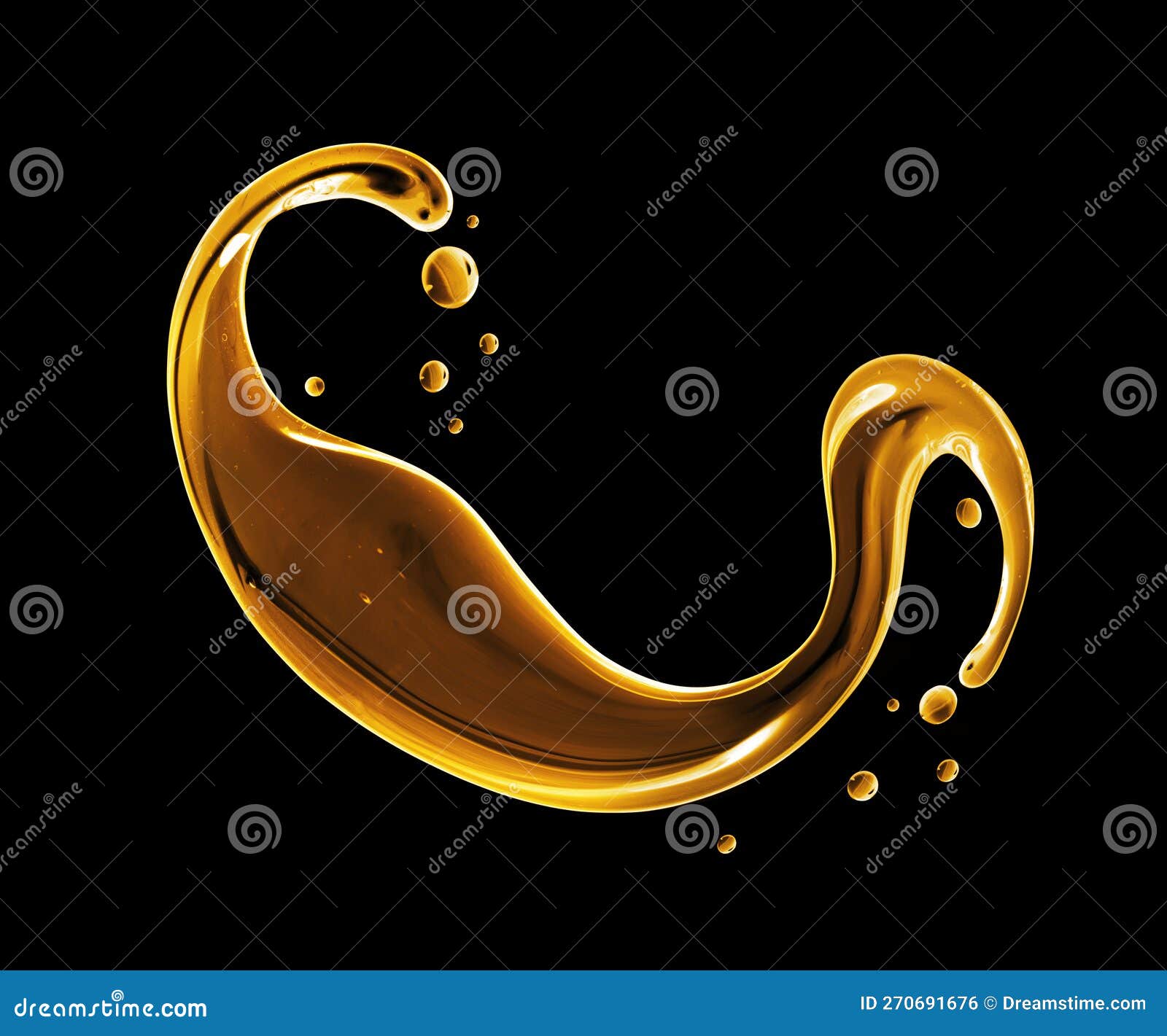 Splash of Thick Oily Liquid Isolated on a Black Background Stock Photo ...