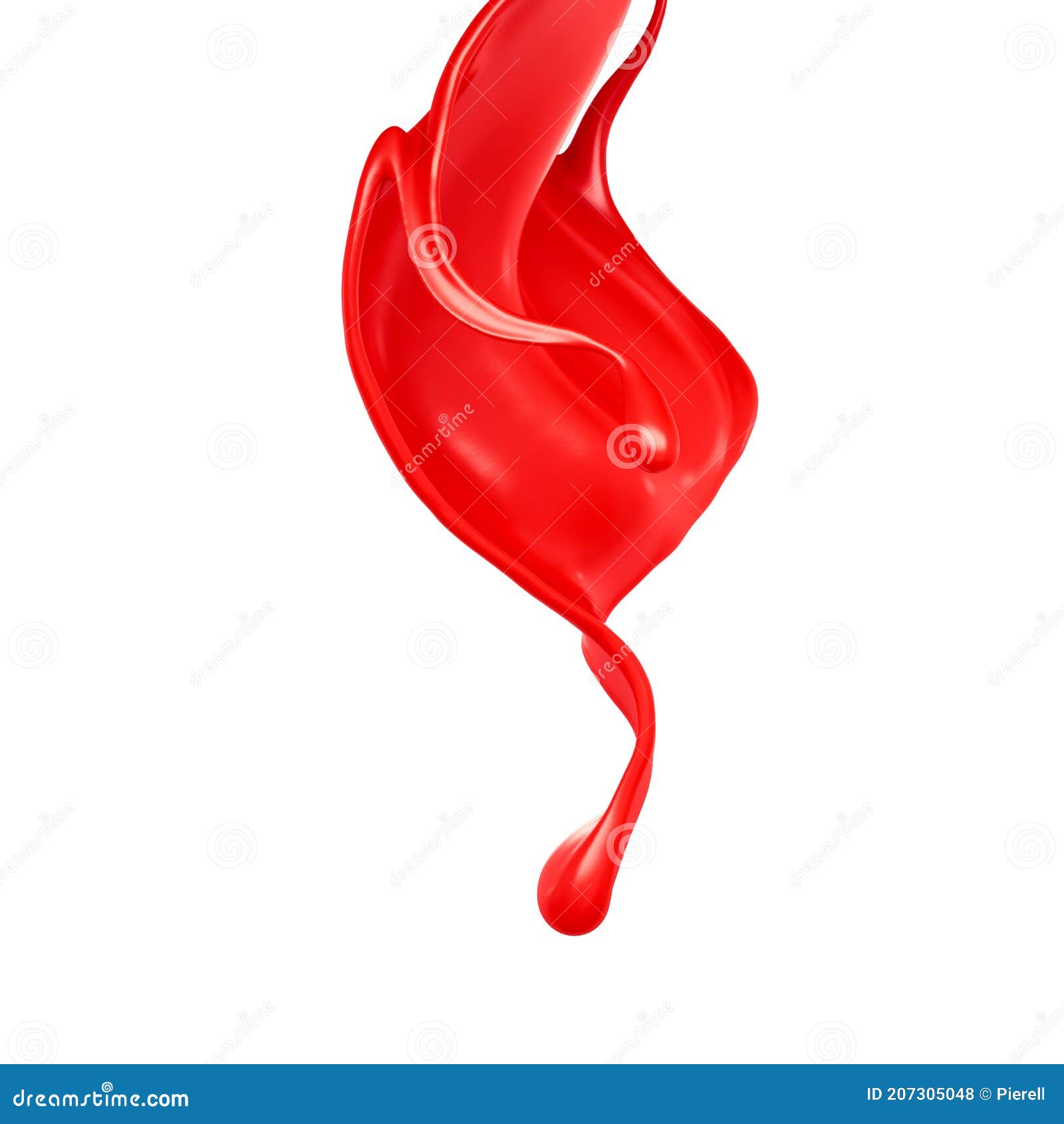 Splash of Thick Red Fluid. 3d Illustration, 3d Rendering Stock ...