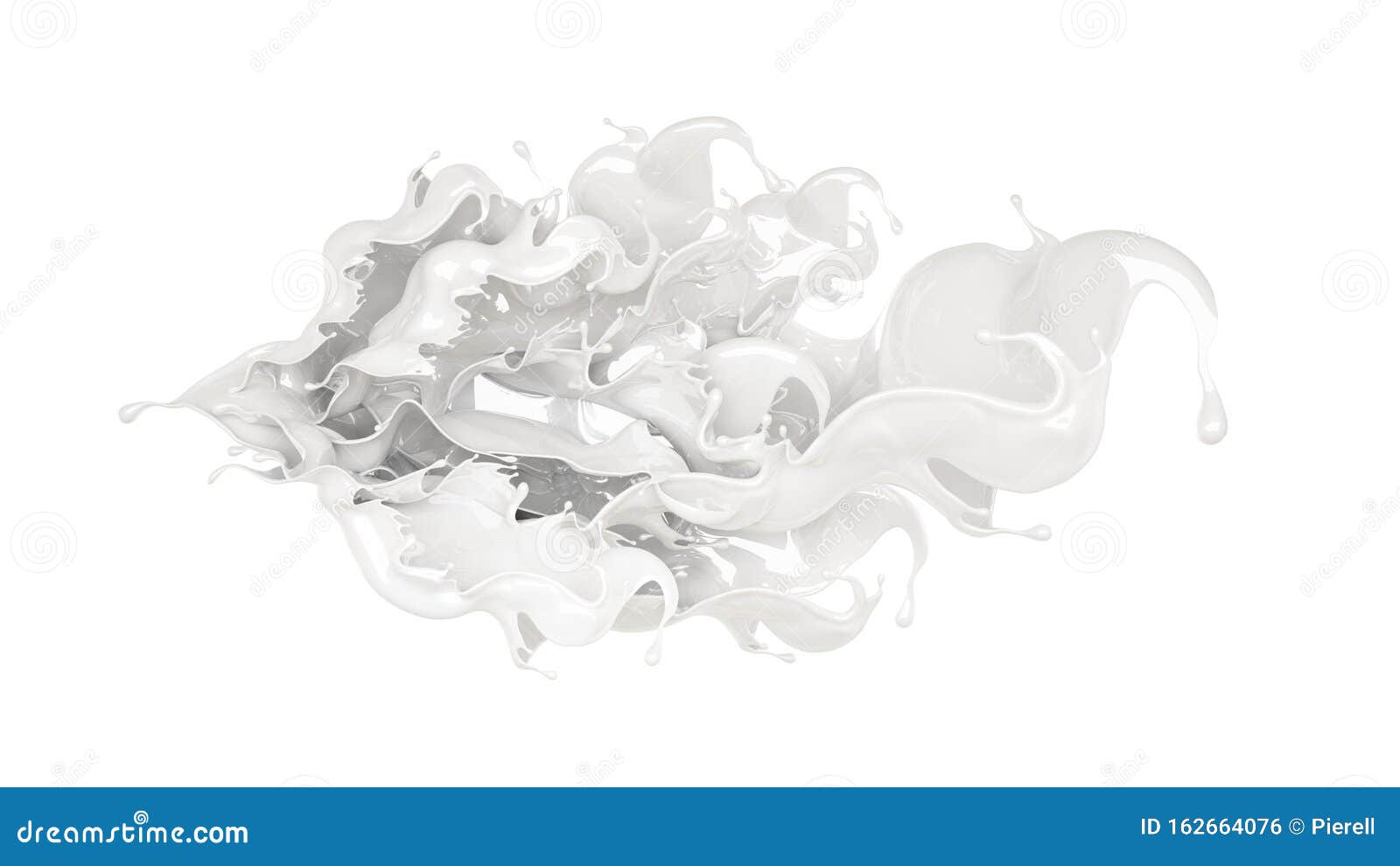 Splash of Thick White Liquid. 3d Illustration, 3d Rendering Stock ...