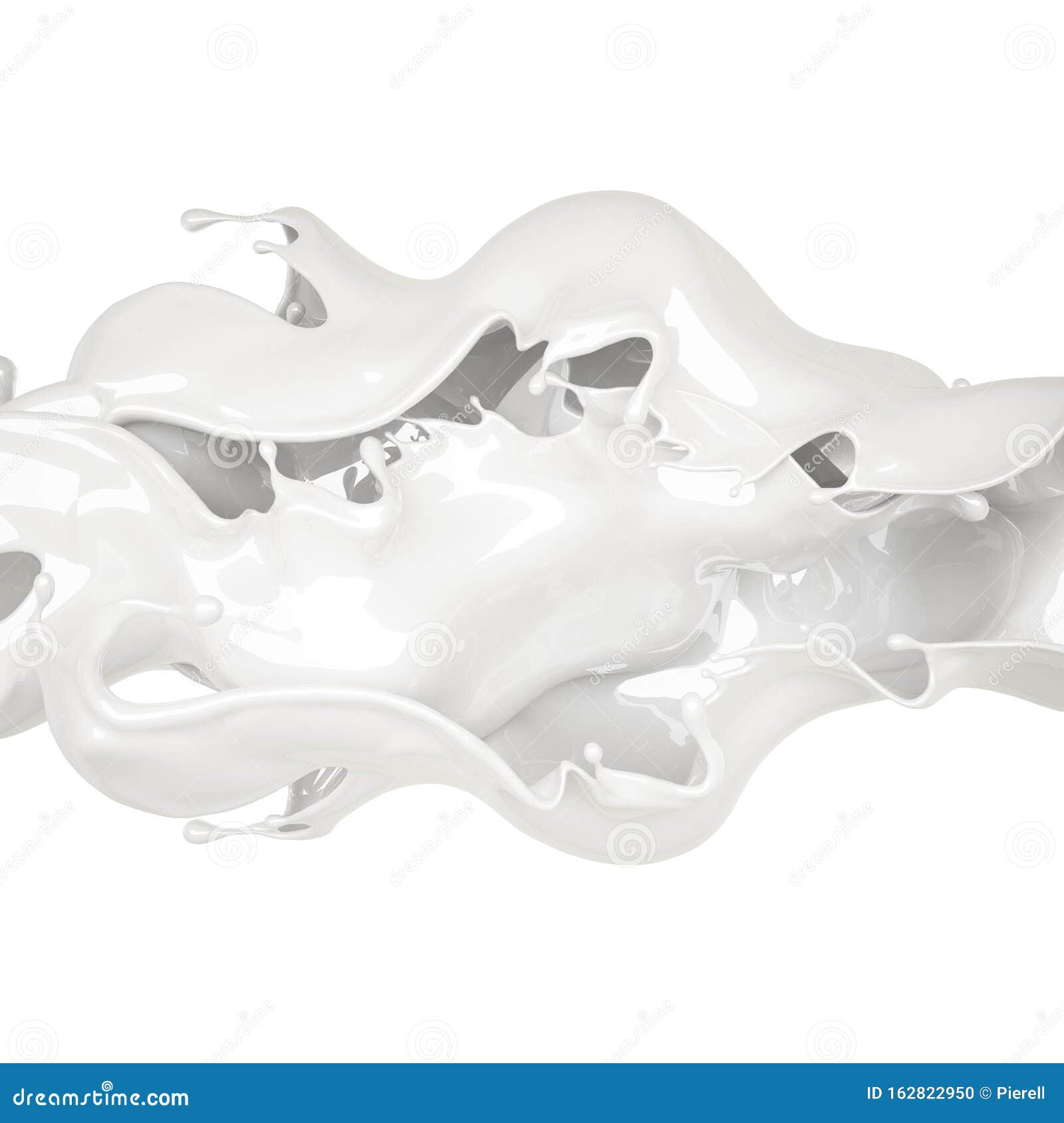 Splash of Thick White Liquid. 3d Illustration, 3d Rendering Stock ...
