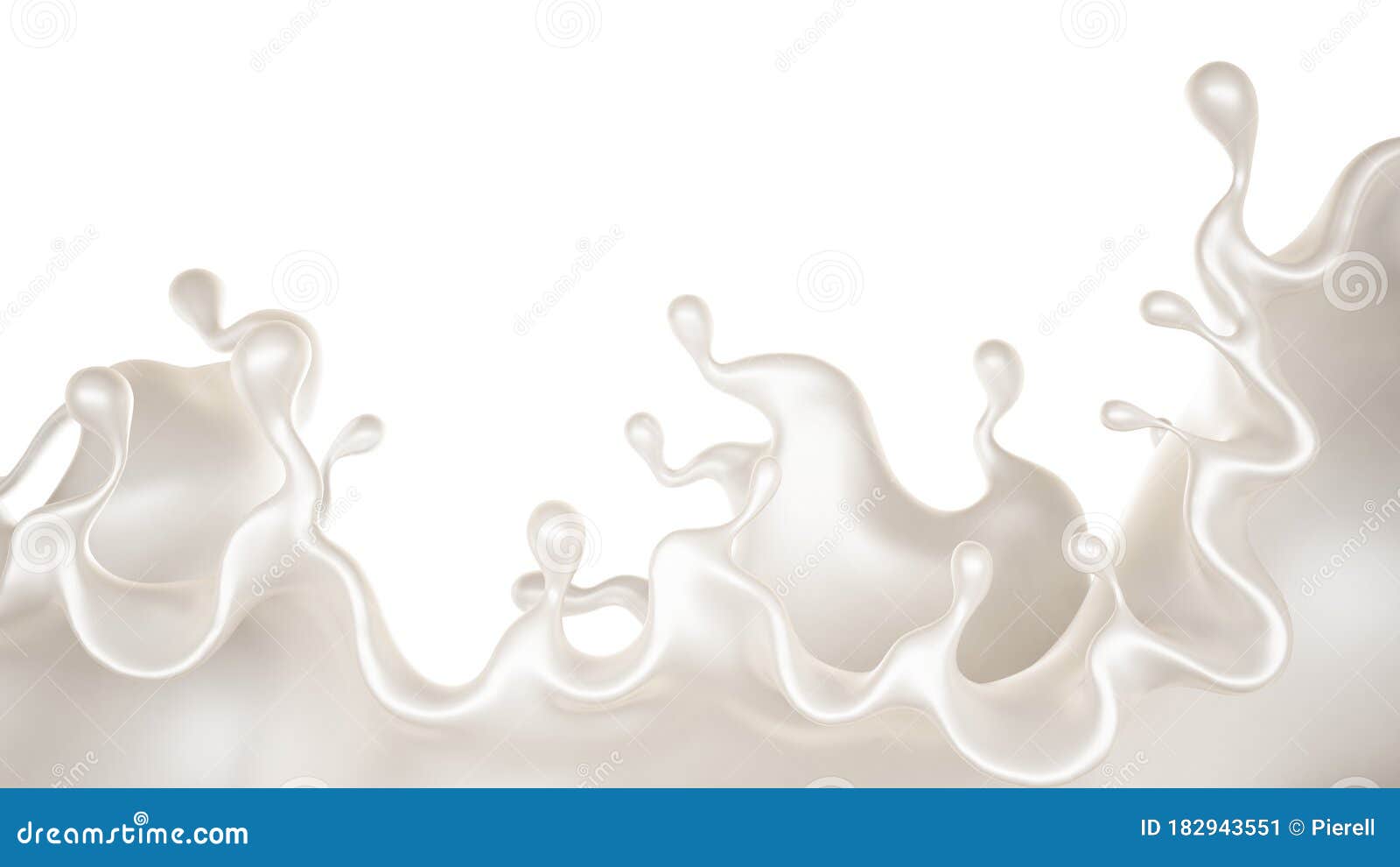 A Splash of a Thick White Liquid. 3d Illustration, 3d Rendering Stock ...