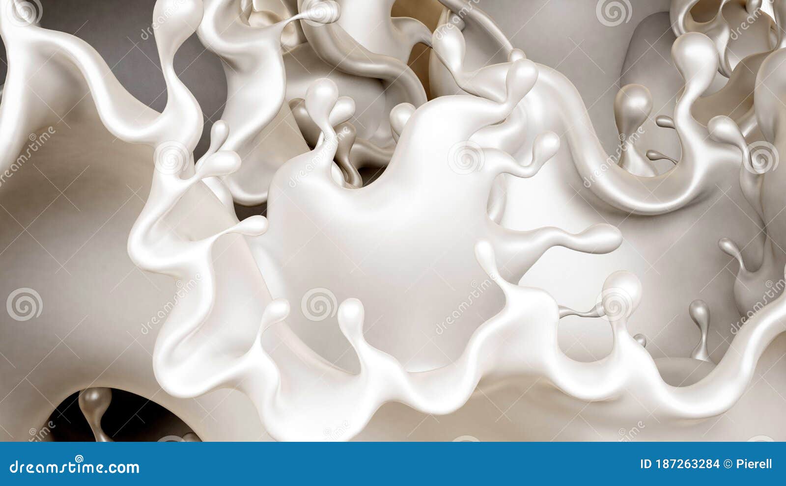 A Splash of a Thick White Liquid. 3d Illustration, 3d Rendering Stock ...
